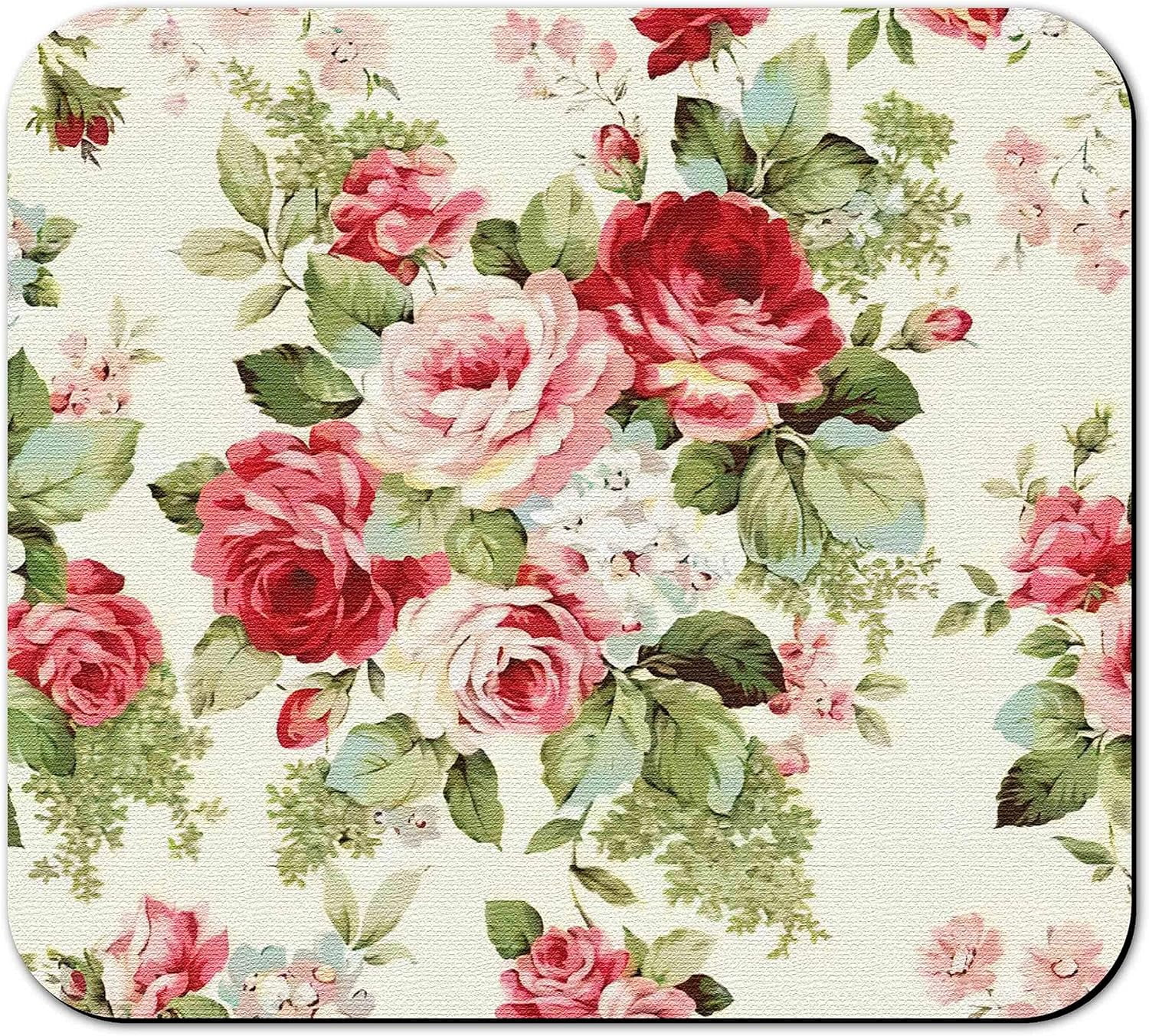 Dish Drying Mat for Kitchen Counter 16x18in Red Roses Floral Washable ...