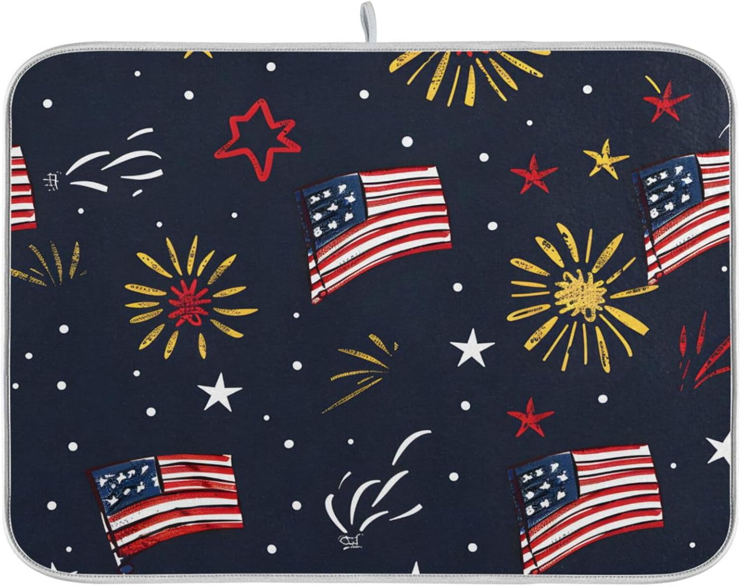 Dish Drying Mat for Kitchen Counter, Usa Independence Day Seamless ...
