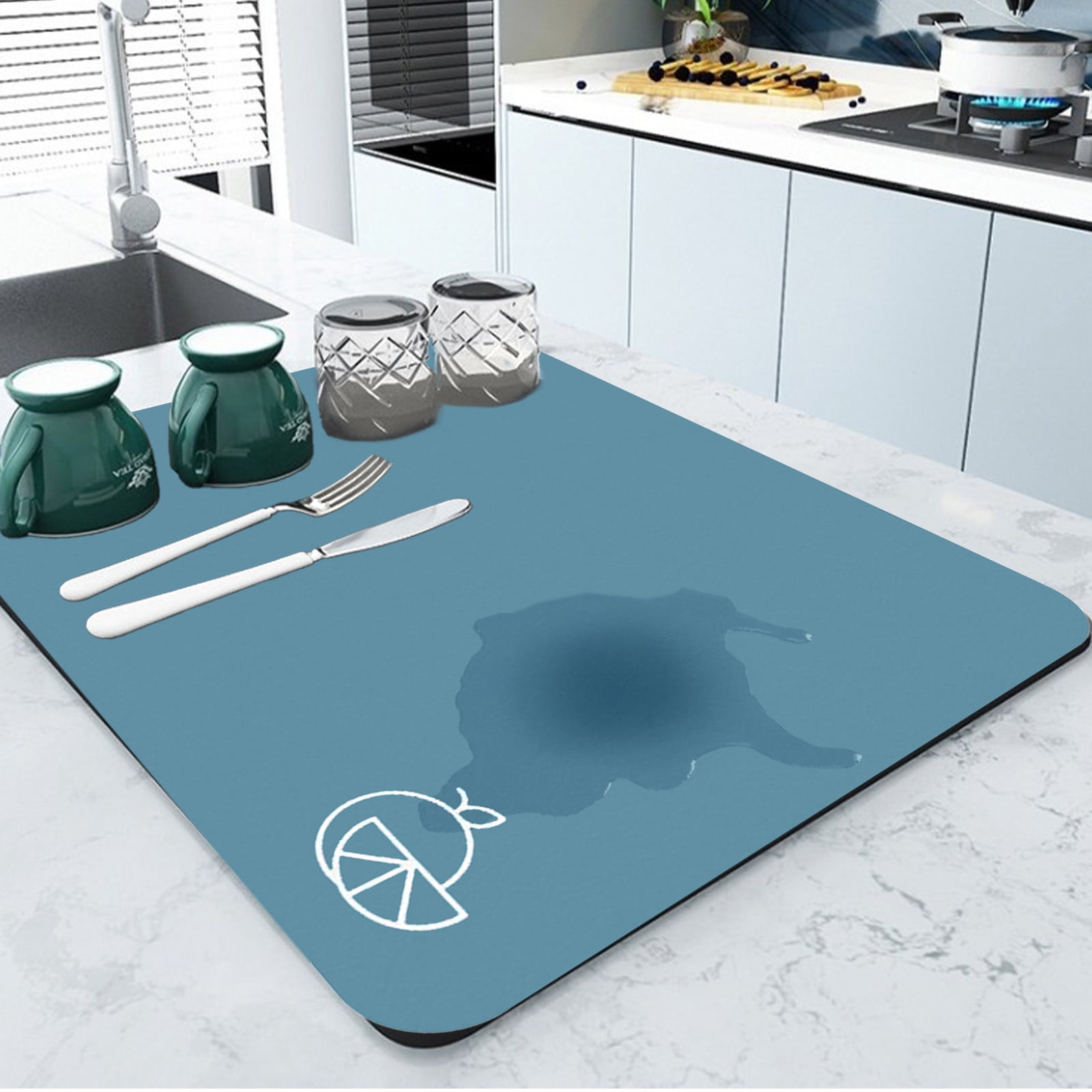 Dish Drying Mat for Kitchen Countertops, 2024 New Absorbent Drying Mat ...