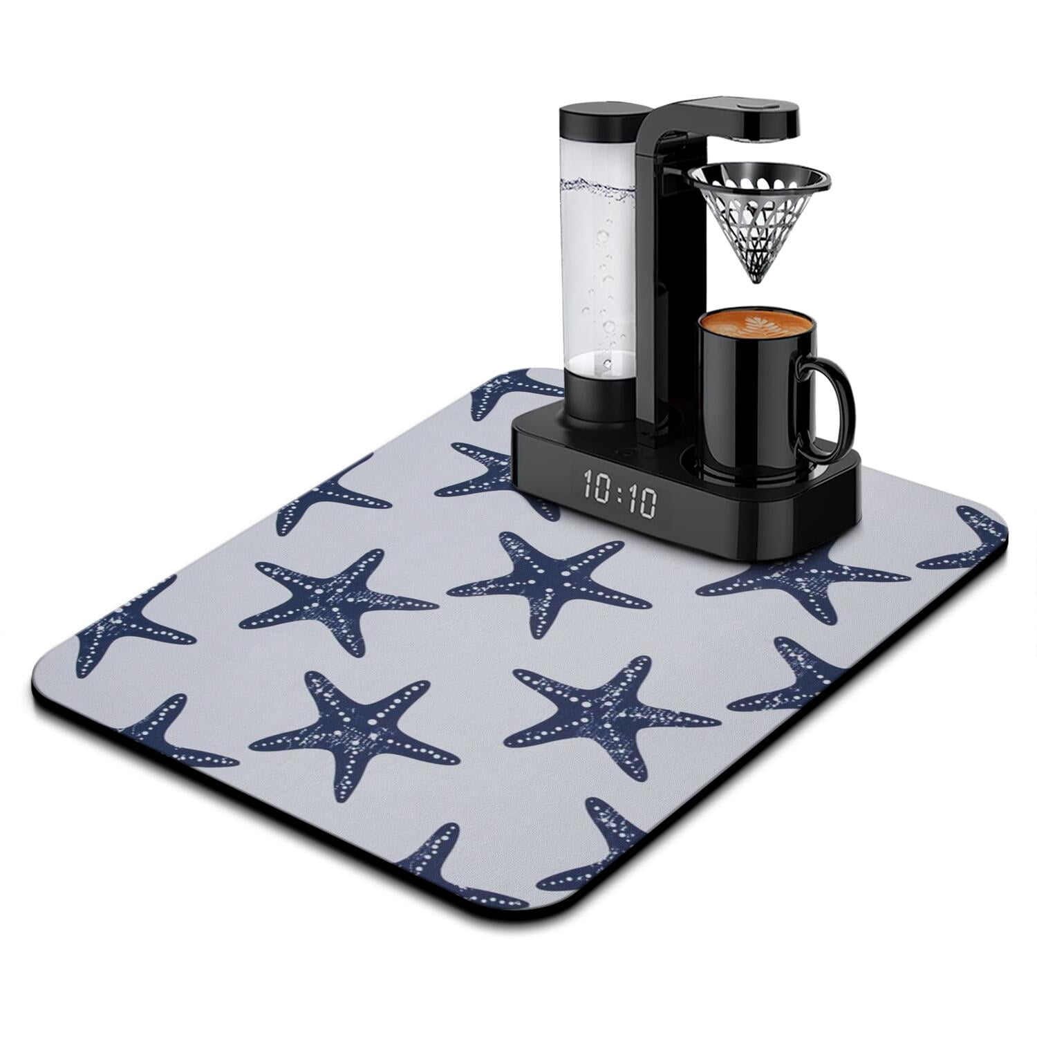 Dish Drying Mat with seaside Design - Super Absorbent Diatom Mud Pad ...