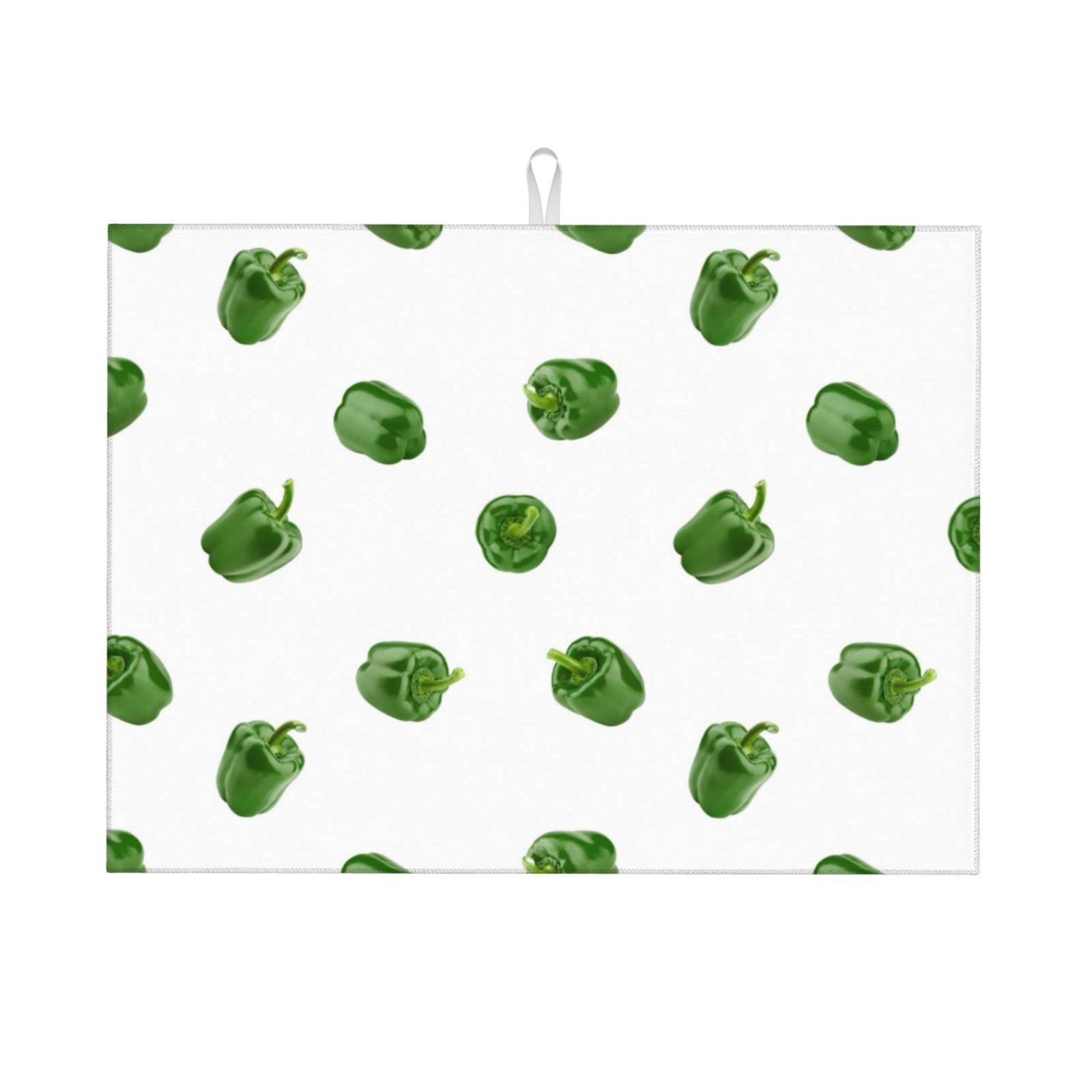 Dish Drying Mats for Kitchen Counter - Bell Pepper cute 18x24in Dish Drying Pad Coffee Mat with ...