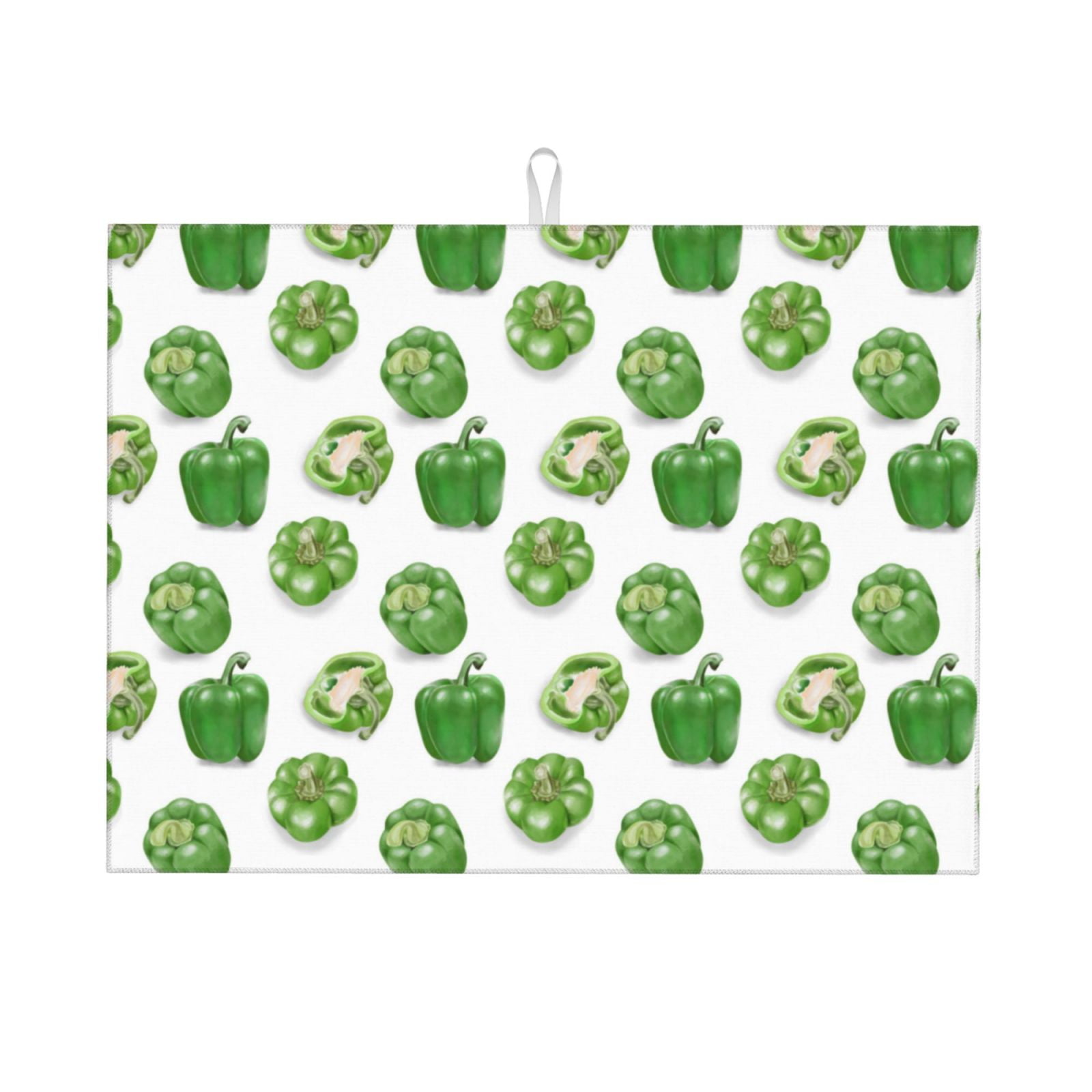 Dish Drying Mats for Kitchen Counter - Bell Pepper funny Print 18x24in Dish Drying Pad Coffee ...
