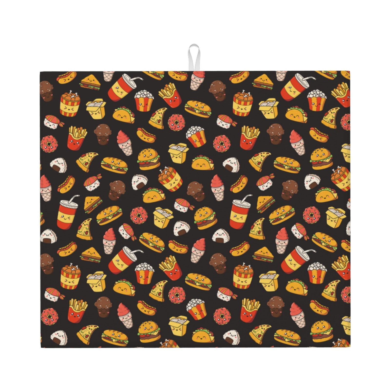 Dish Drying Mats for Kitchen Counter, Burger fries 16x18in Dish Drying ...