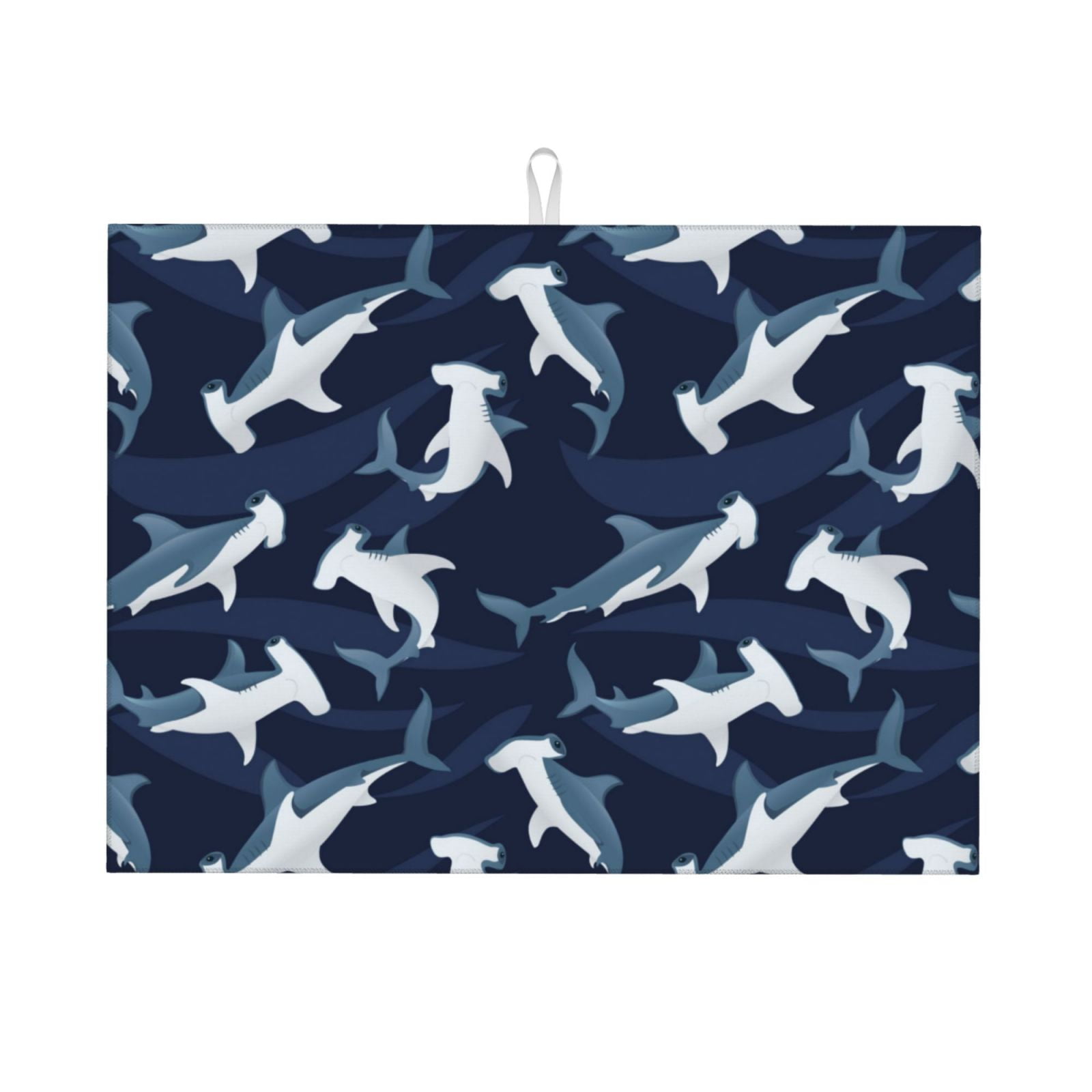 Dish Drying Mats for Kitchen Counter - Cartoon Cute Hammerhead Shark ...