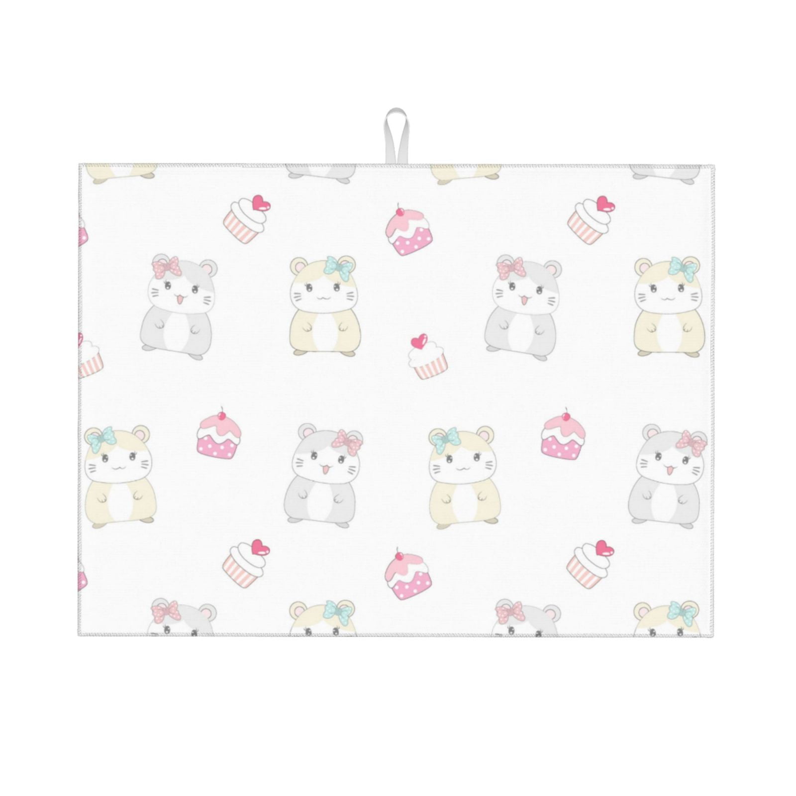 Dish Drying Mats for Kitchen Counter - Cartoon Cute Hamster Cake ...