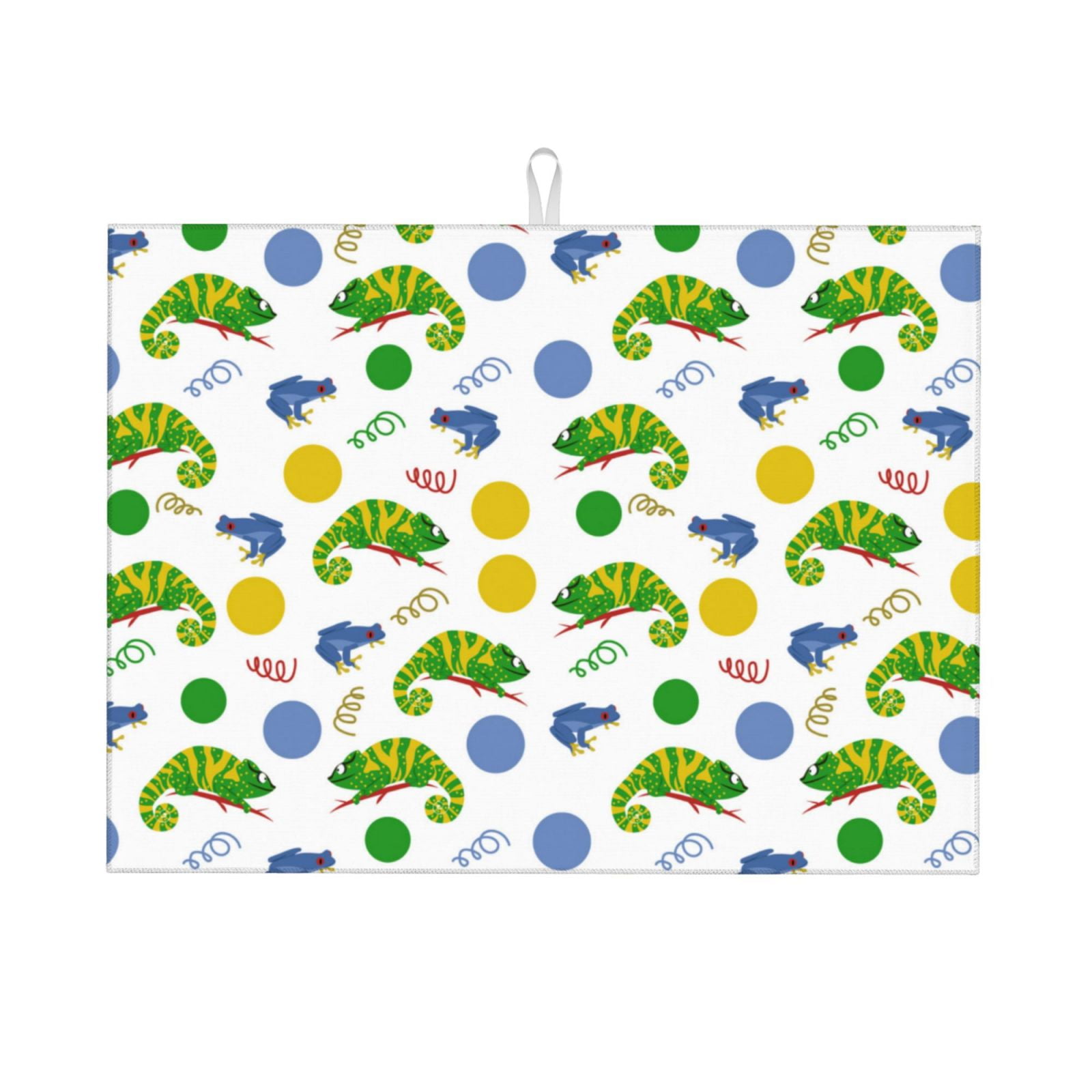Dish Drying Mats for Kitchen Counter - Cute Chameleon Lizard Frog ...