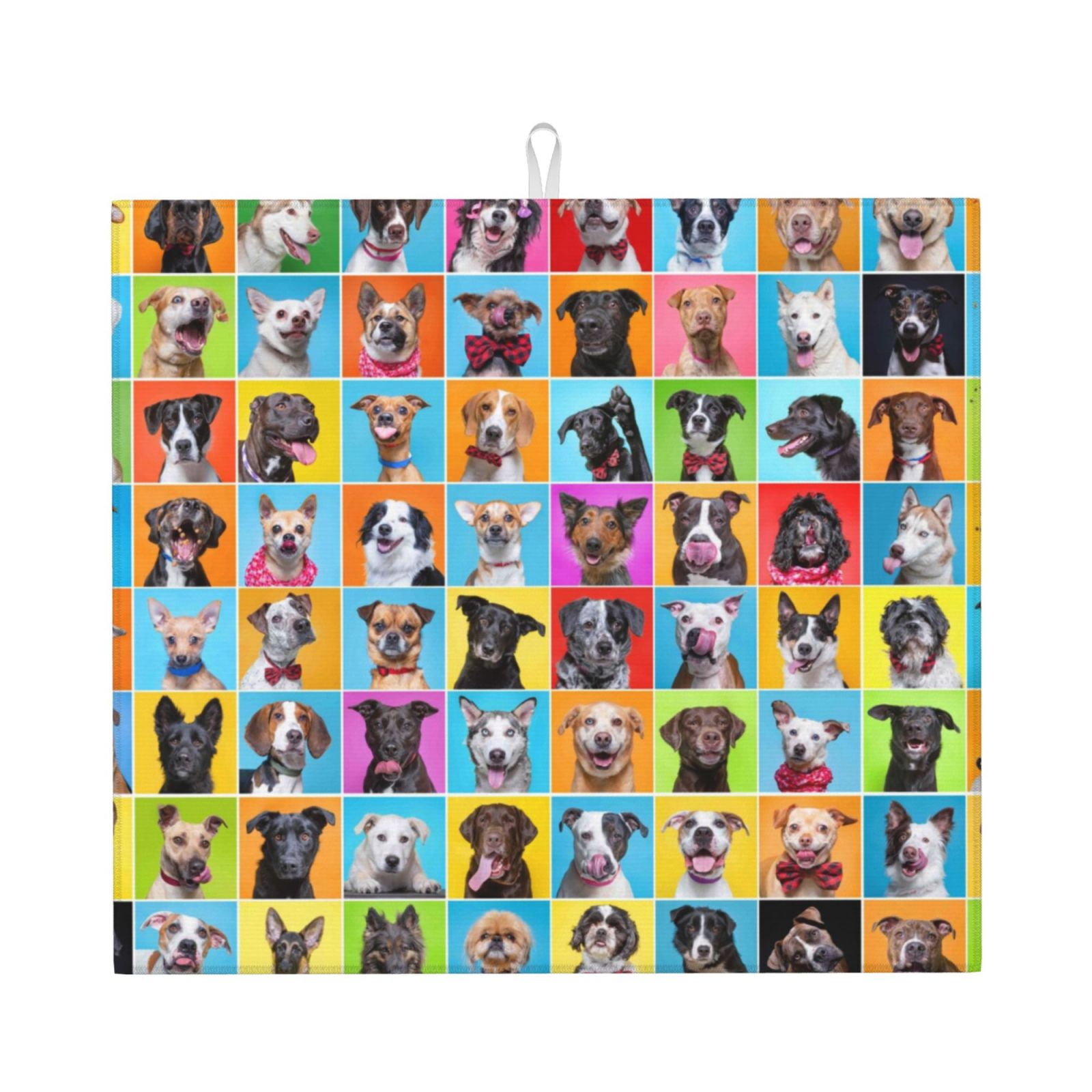 Dish Drying Mats for Kitchen Counter, Cute Dogs Collage 16x18in Dish ...