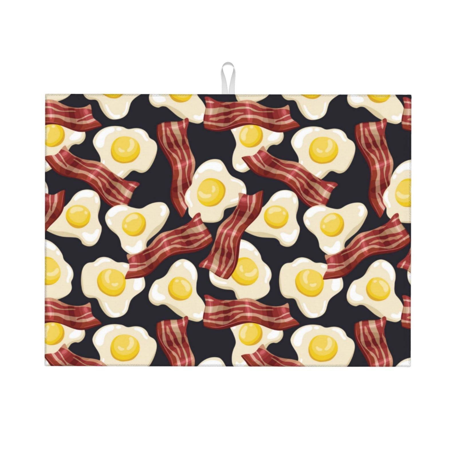 Dish Drying Mats for Kitchen Counter - Cute Fried Egg Meat 18x24in Dish ...