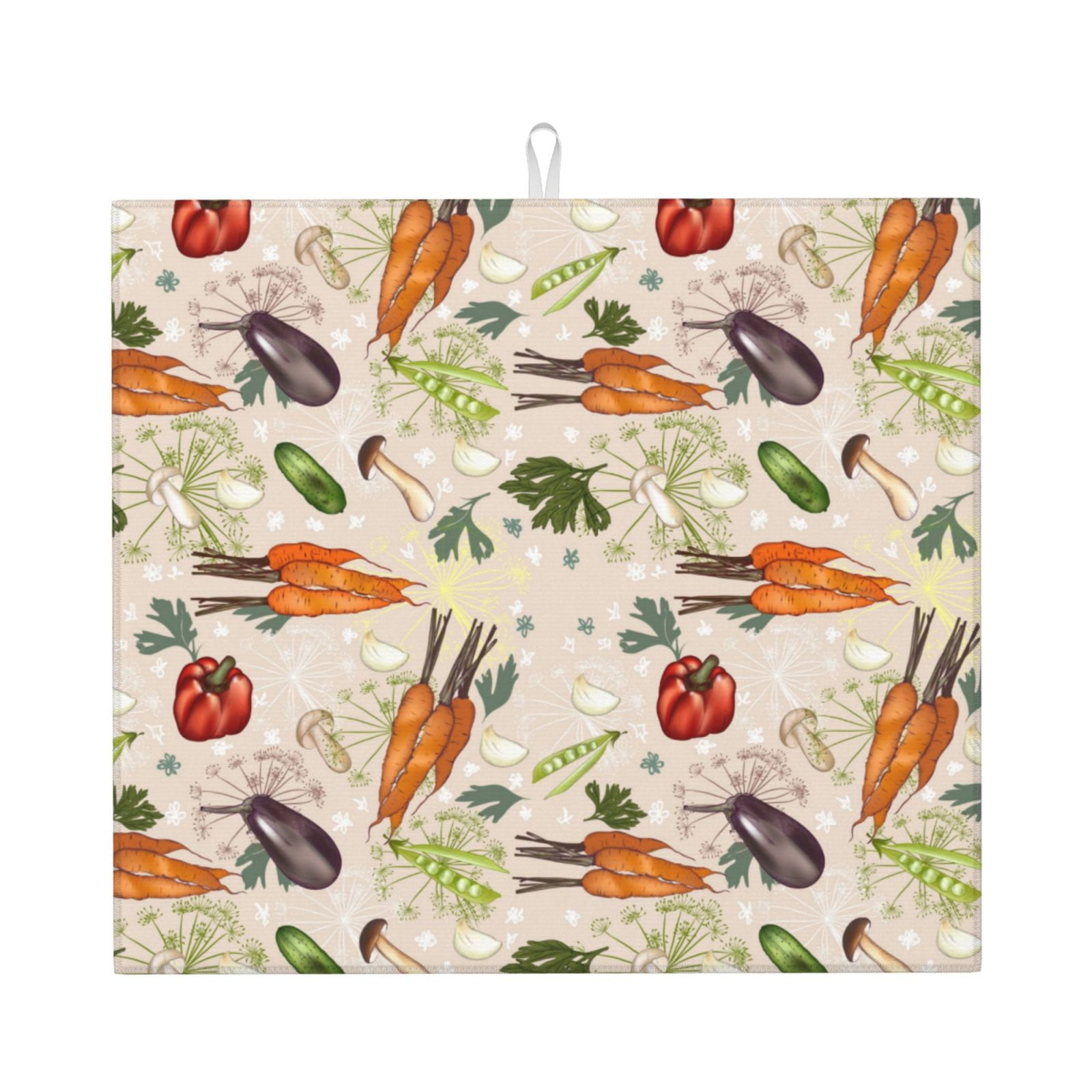 Dish Drying Mats for Kitchen Counter, Cute Vegetables 16x18in Dish ...