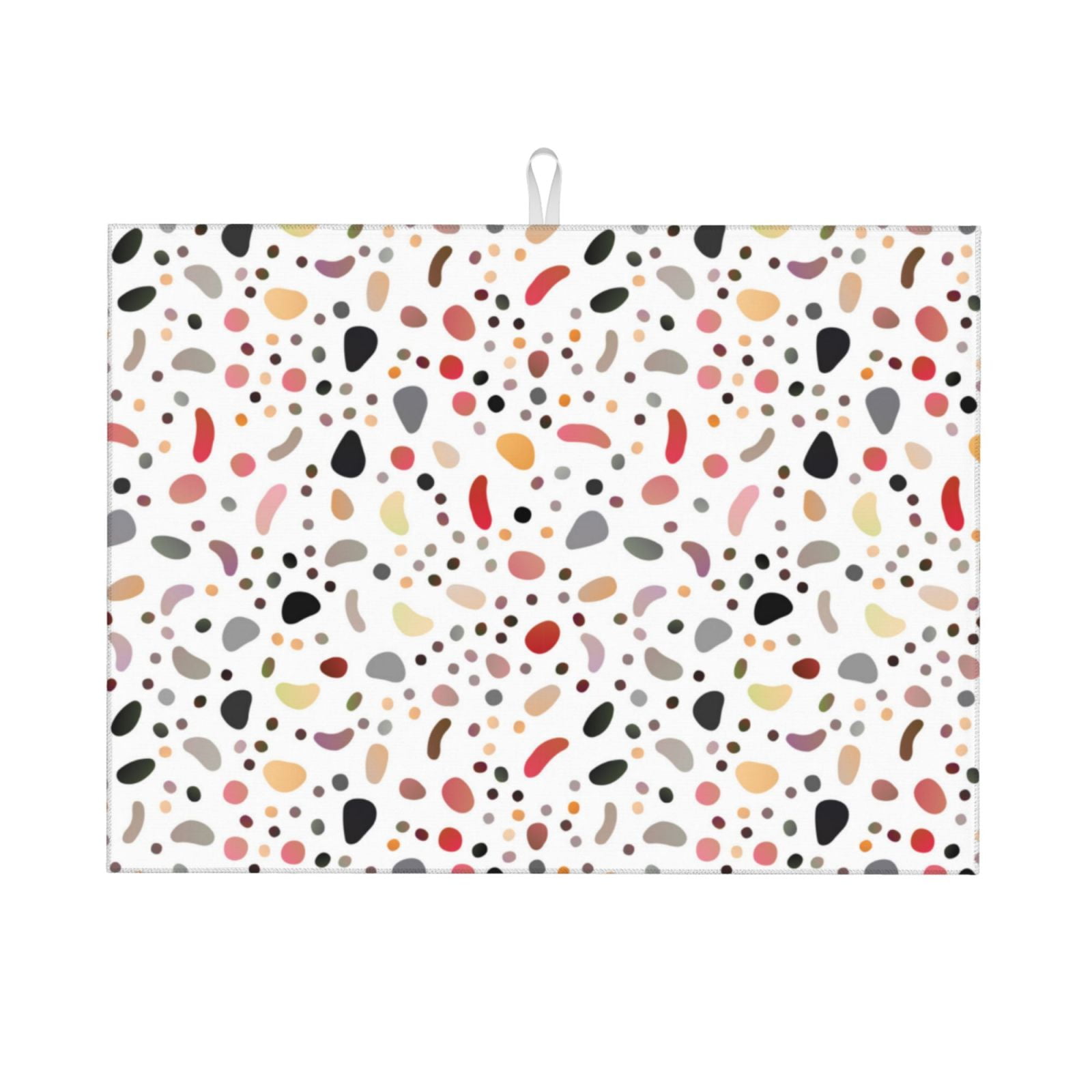 Dish Drying Mats for Kitchen Counter - Dark Orange circles spots ...