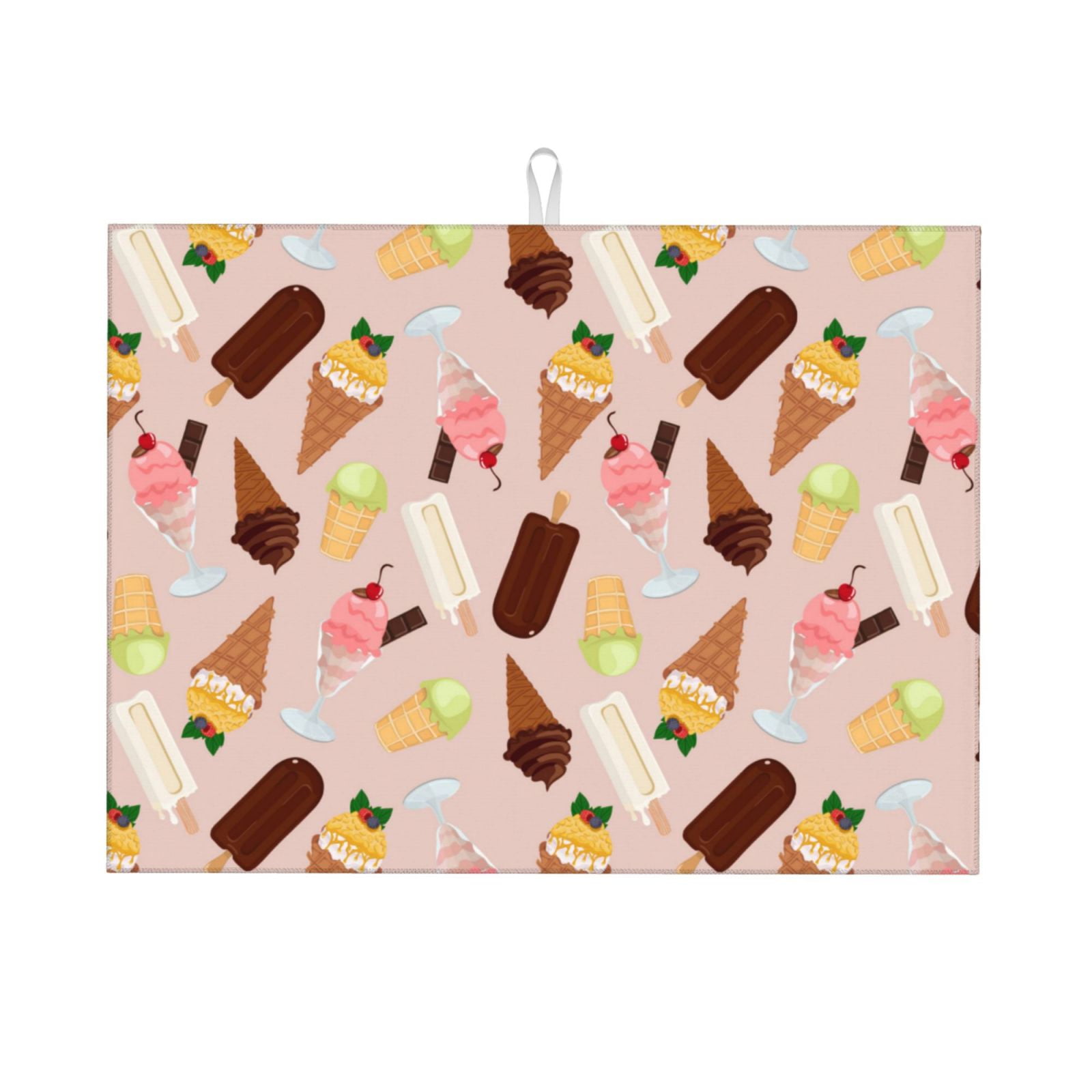 Dish Drying Mats for Kitchen Counter - Ice Cream Cone Print 18x24in ...