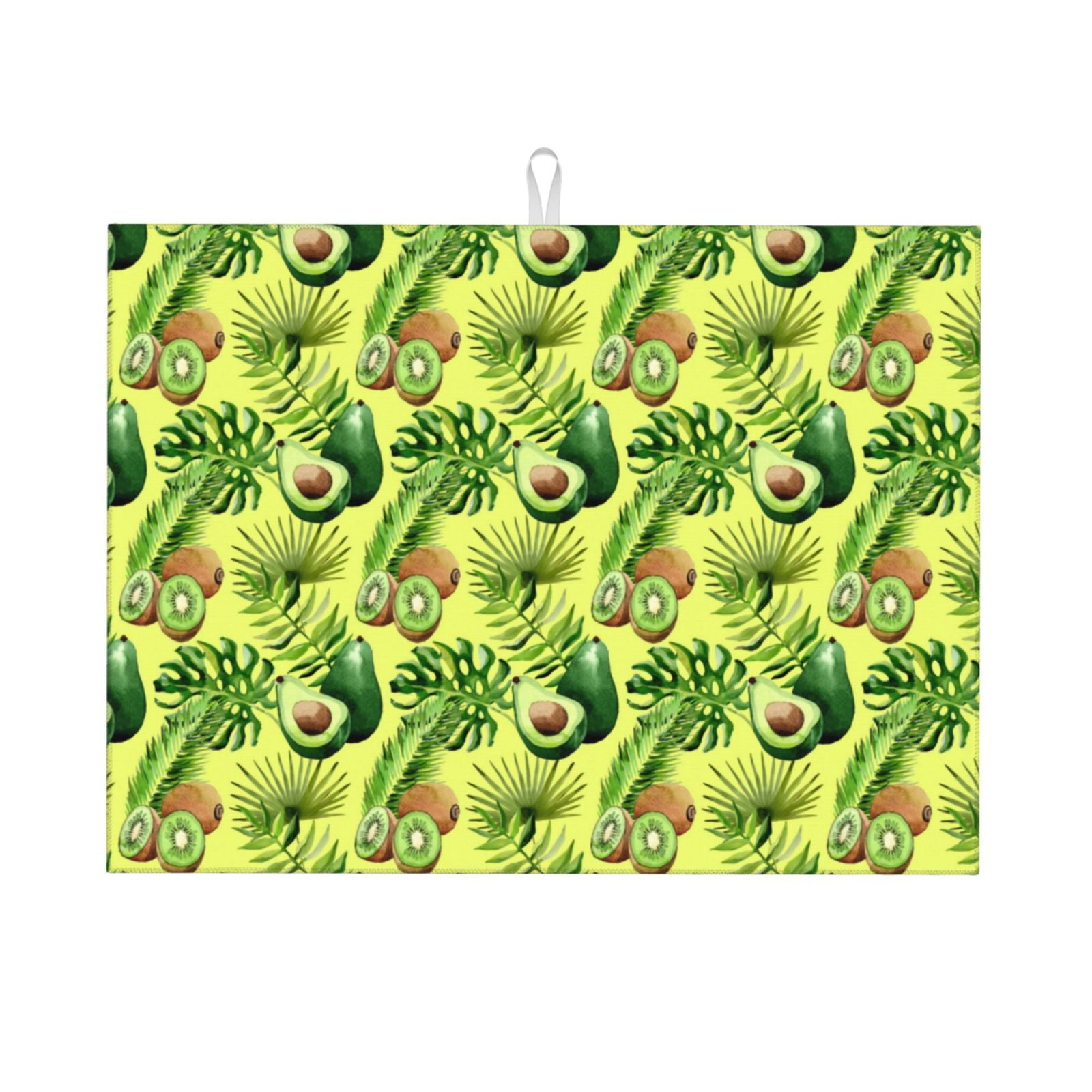 Dish Drying Mats for Kitchen Counter - Kiwi and Avocado 18x24in Dish ...