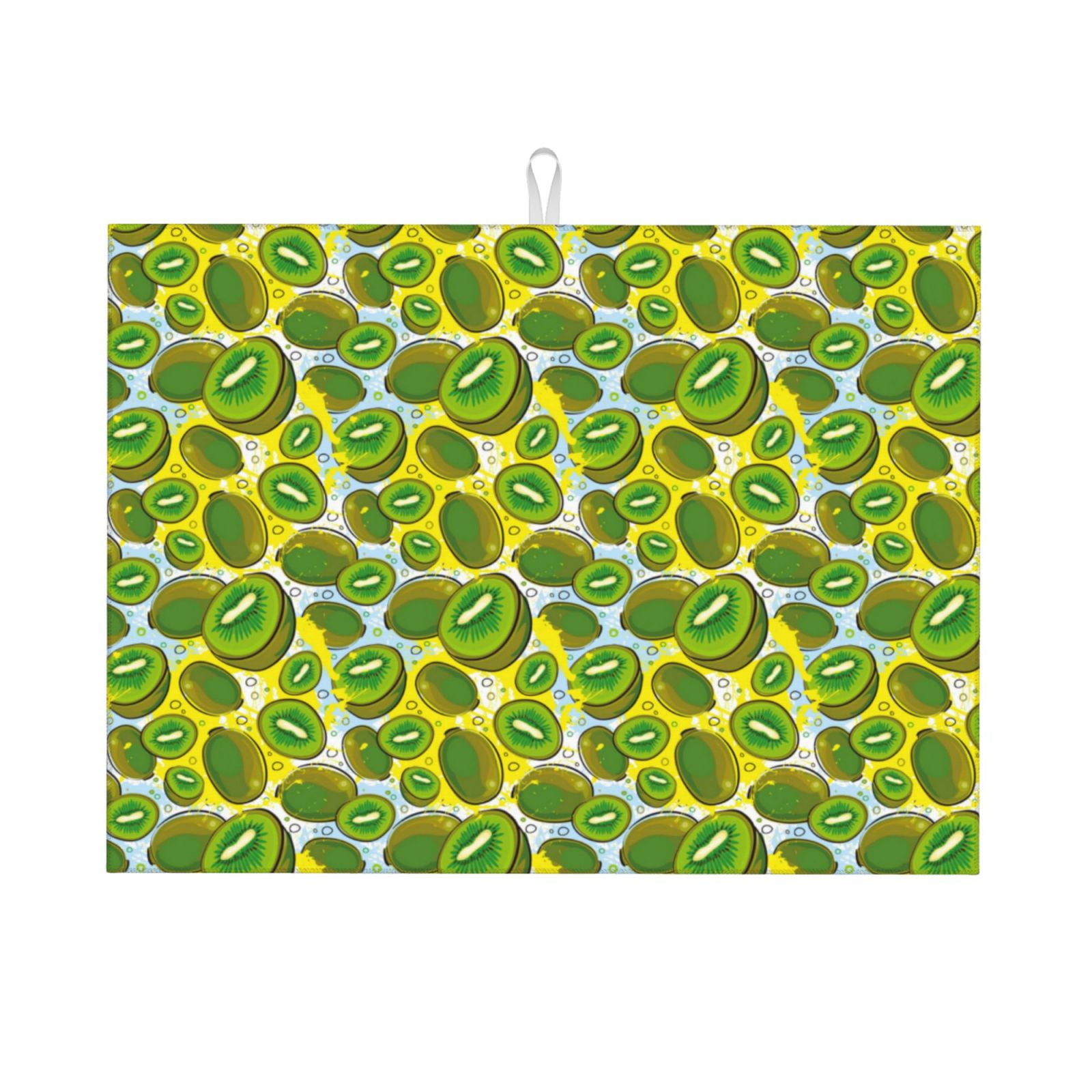 Dish Drying Mats for Kitchen Counter - Kiwi Fruits Summer 18x24in Dish ...