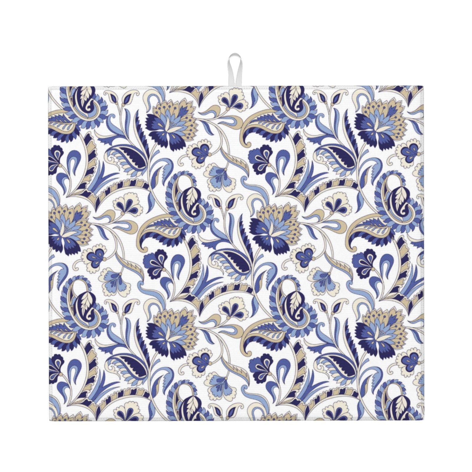Dish Drying Mats for Kitchen Counter, Paisley Pattern No.9084 16x18in ...