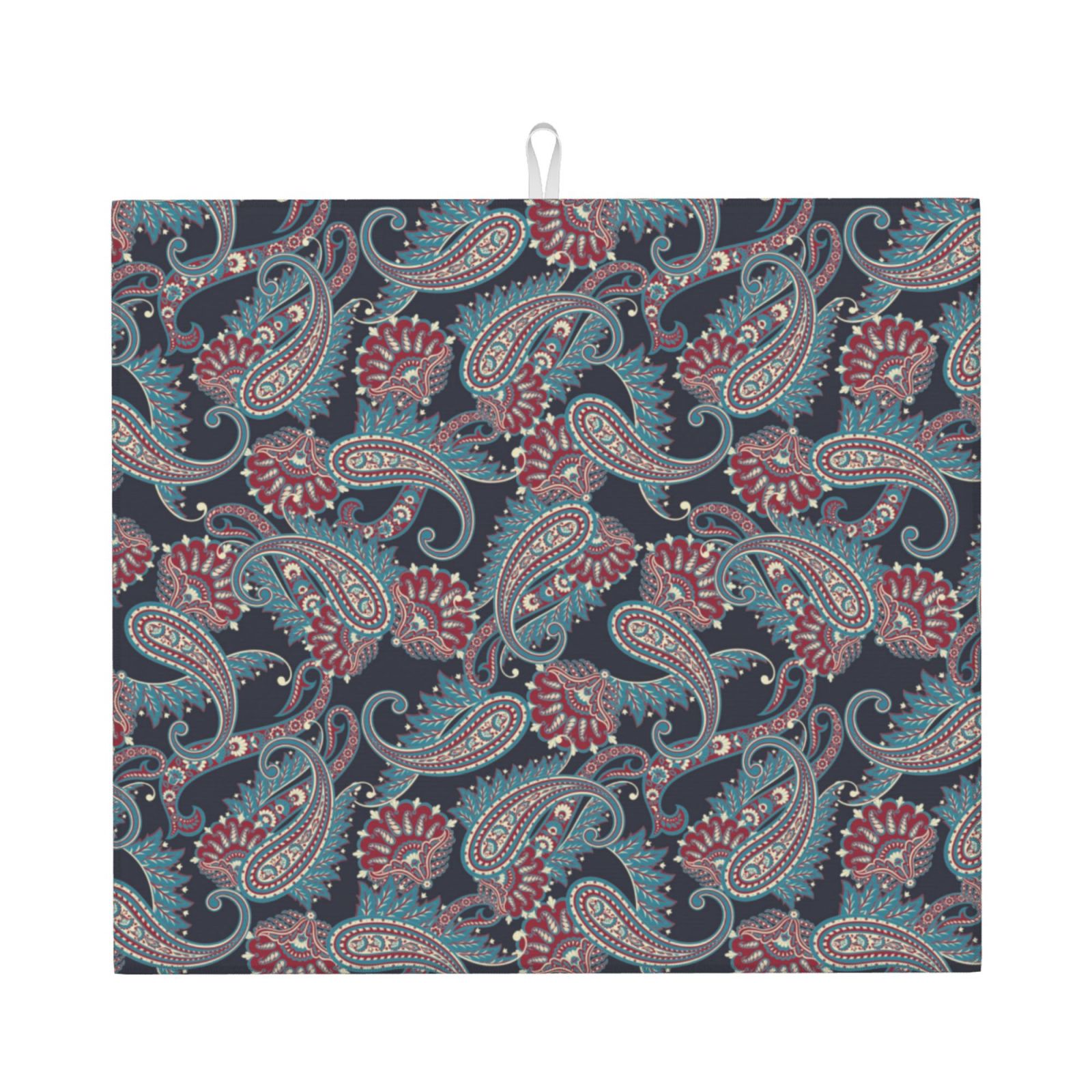 Dish Drying Mats for Kitchen Counter, Paisley Print No.J915 16x18in ...