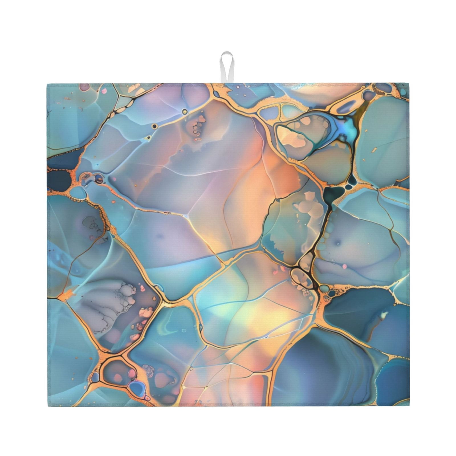 Dish Drying Mats for Kitchen Counter, Pastel Abstract Fluid Art 16x18in ...