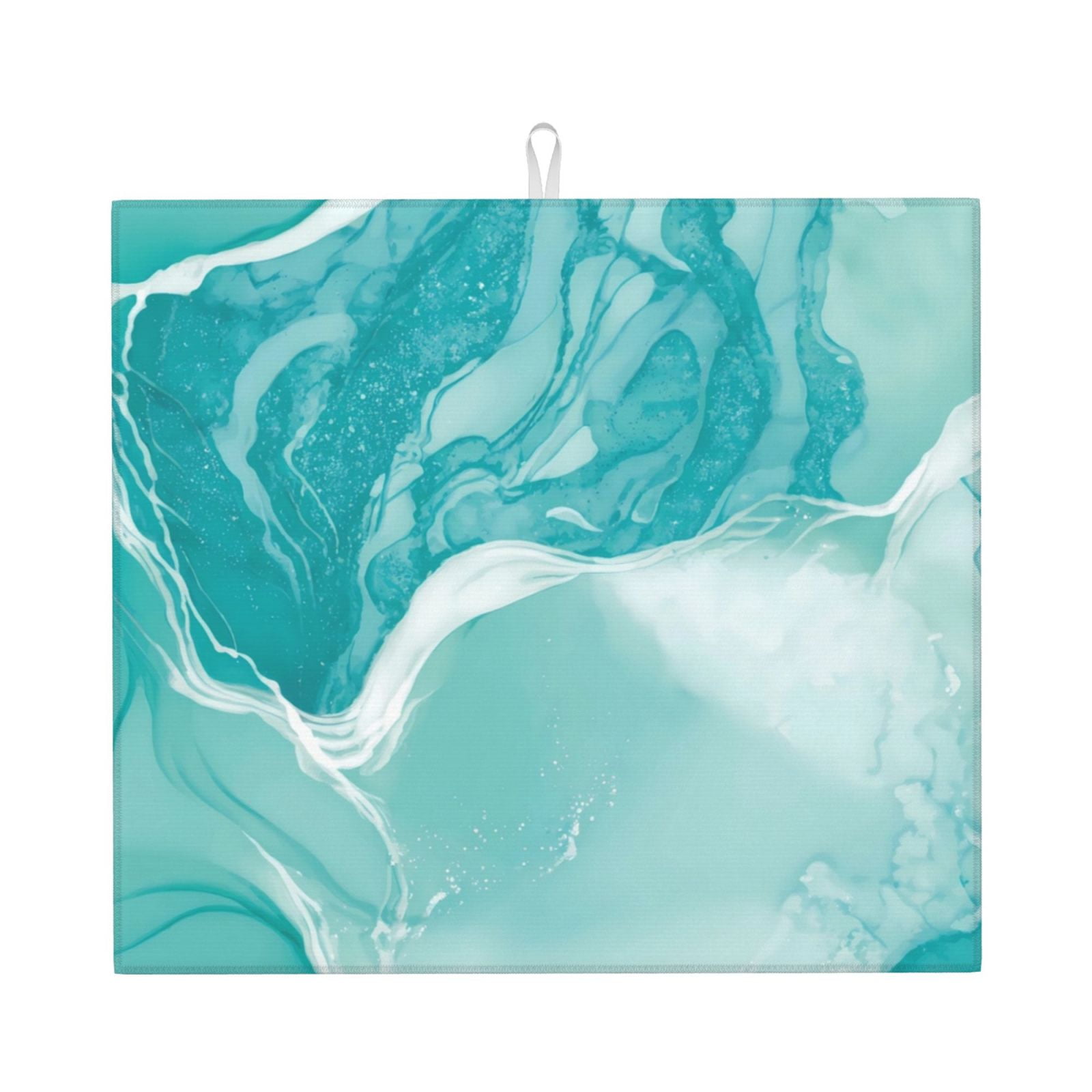 Dish Drying Mats for Kitchen Counter, Teal Turquoise 1 16x18in Dish ...