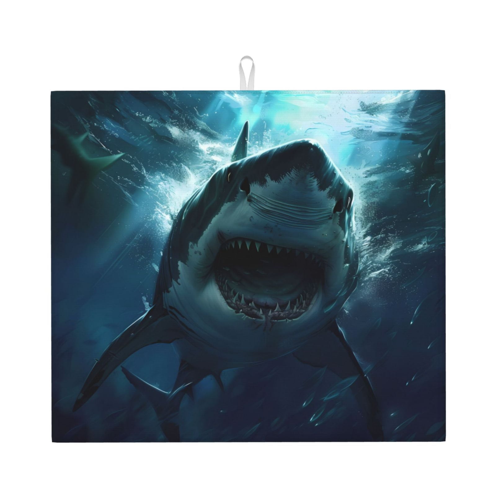 Dish Drying Mats for Kitchen Counter, Undersea Shark 16x18in Dish ...