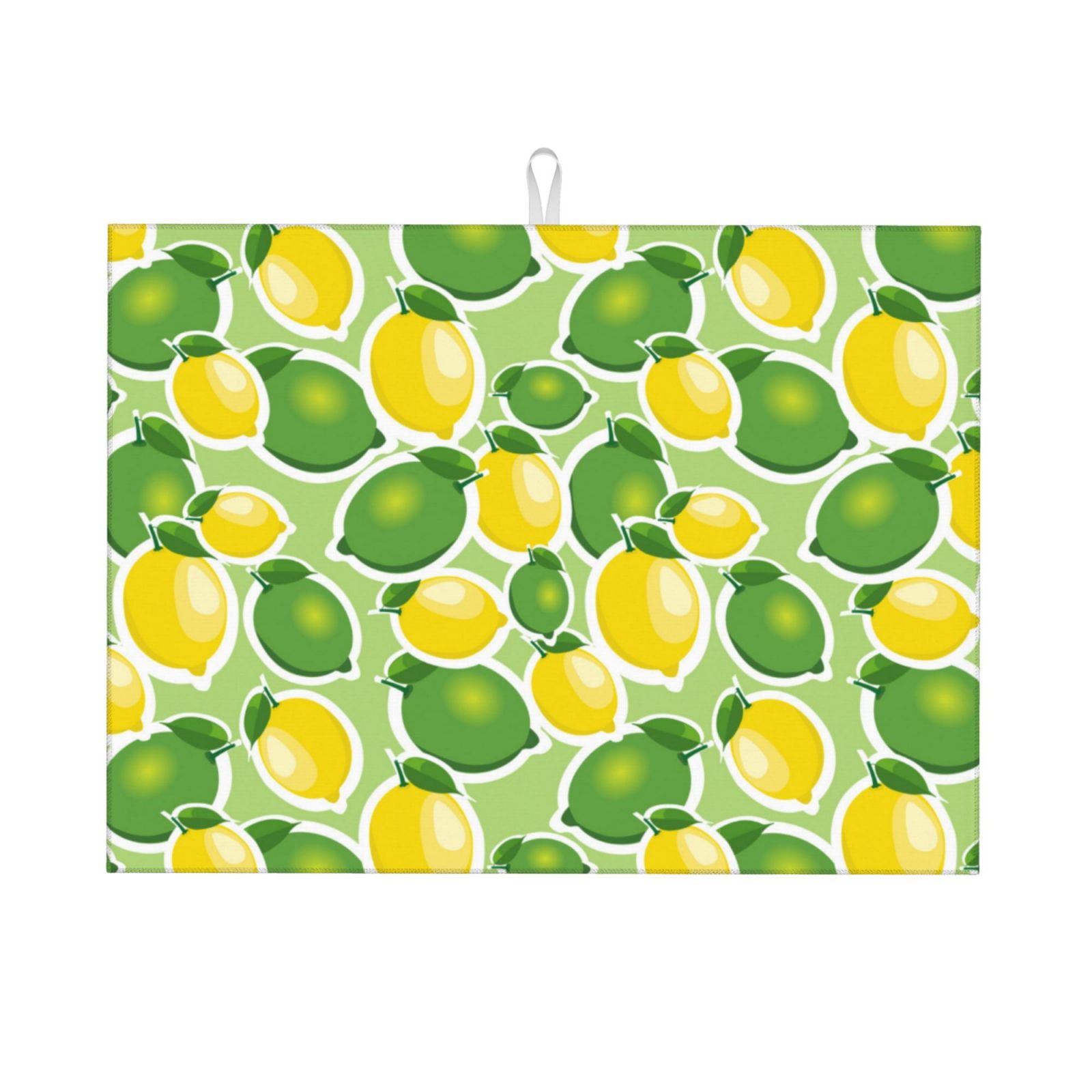 Dish Drying Mats for Kitchen Counter - cartoon green yellow Lemon ...