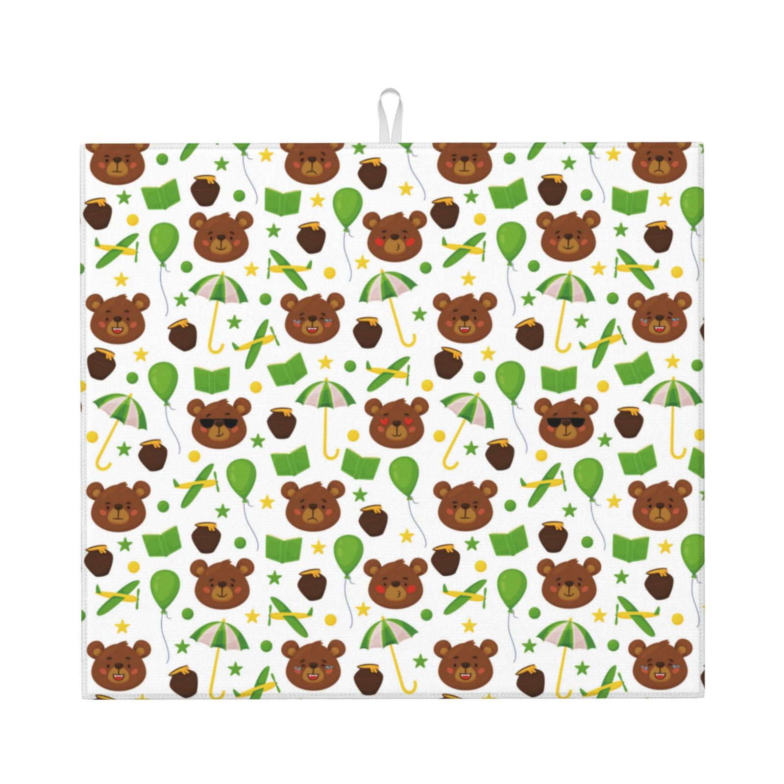 Dish Drying Mats for Kitchen Counter, cute bear 16x18in Dish Drying Pad ...