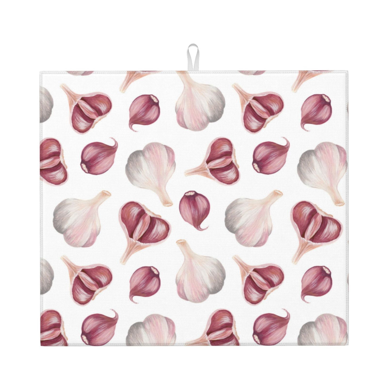 Dish Drying Mats for Kitchen Counter, funny garlic cloves Print 16x18in ...
