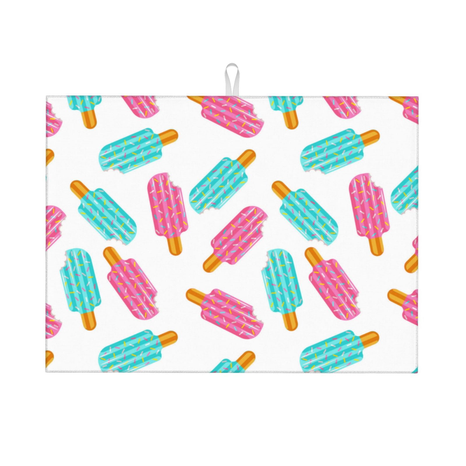 Dish Drying Mats for Kitchen Counter - ice Popsicle print 18x24in Dish ...