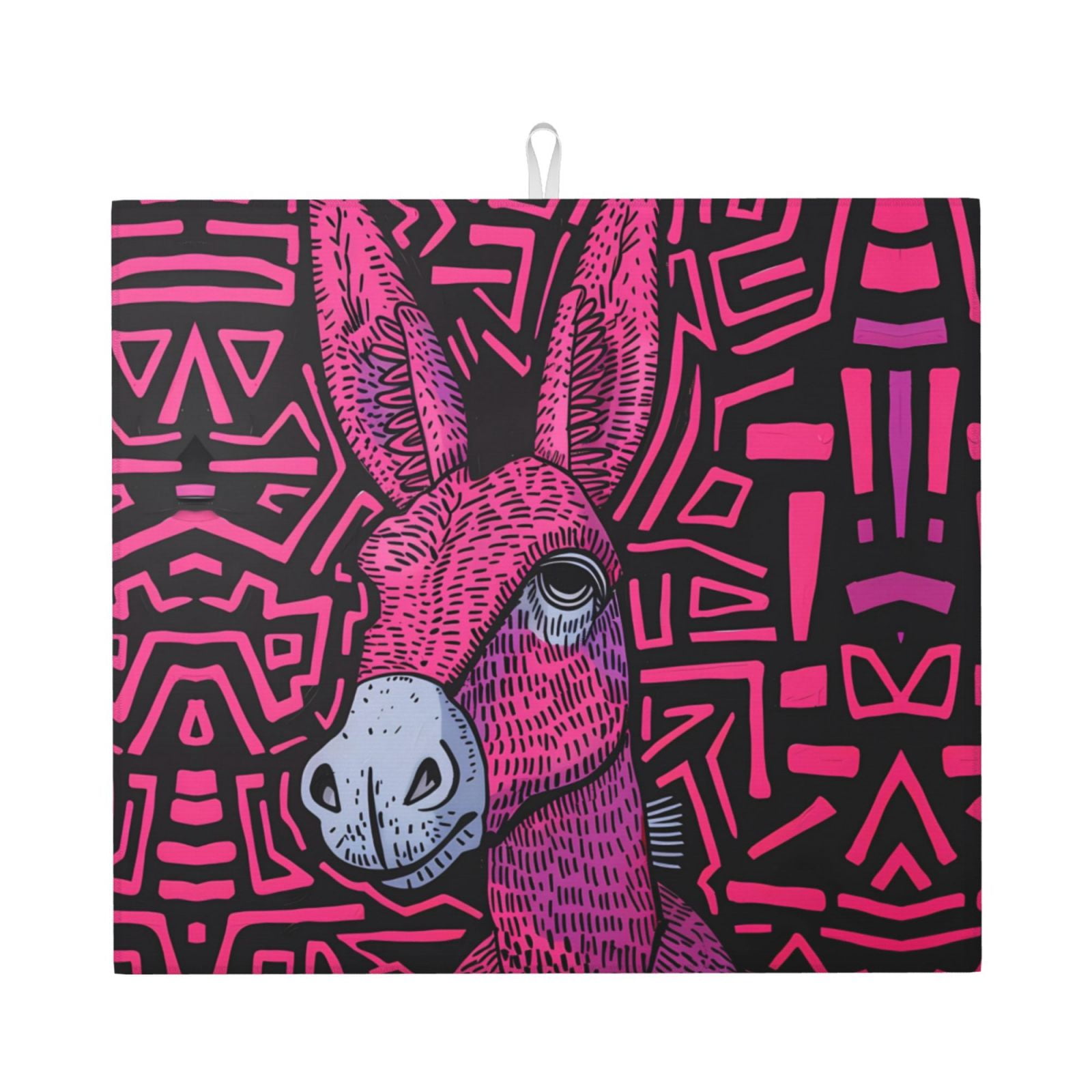 Dish Drying Mats for Kitchen Counter, ink Donkey Pop Art 16x18in Dish ...