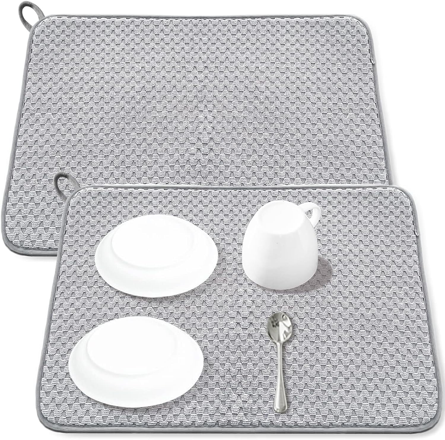 Dish Drying Mats for Kitchen Counter 2 Pack, Dish Drying Pads Absorbent ...