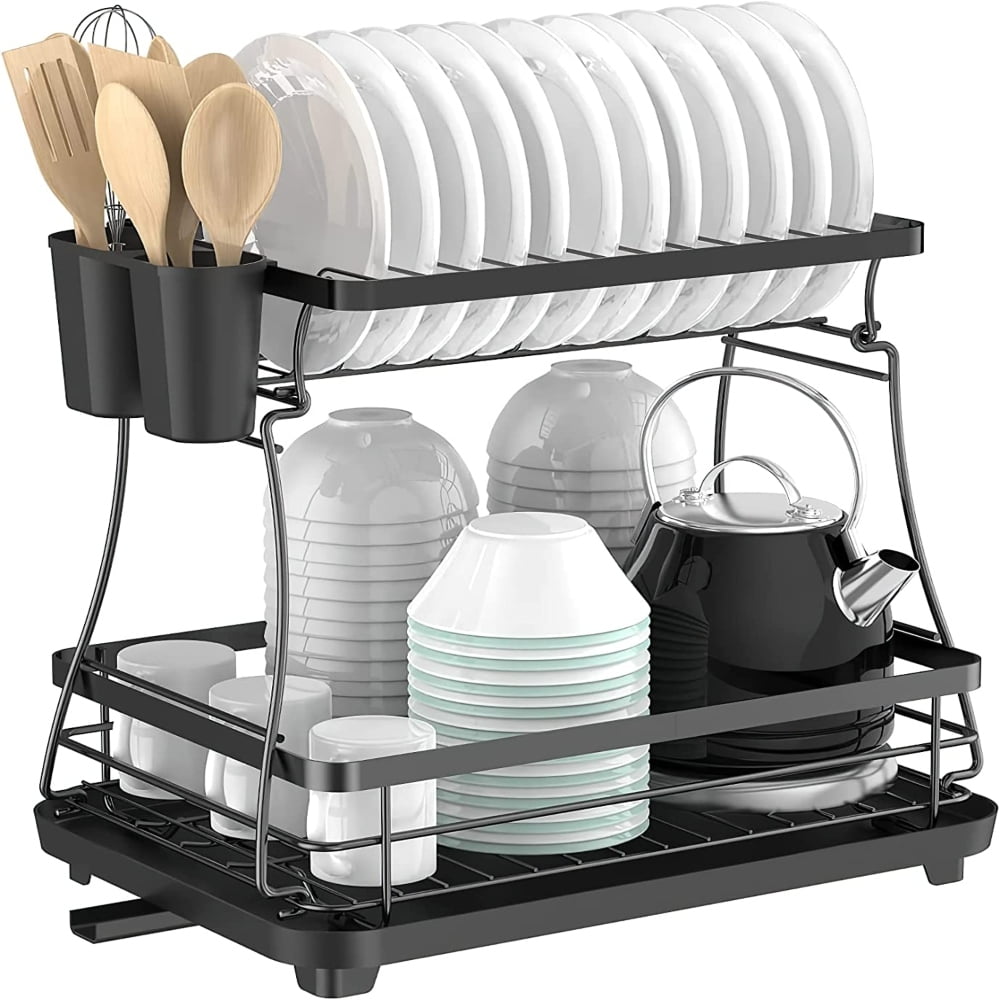 Dish Drying Rack, 2 Tier Detachable Dish Rack for Kitchen Counter ...