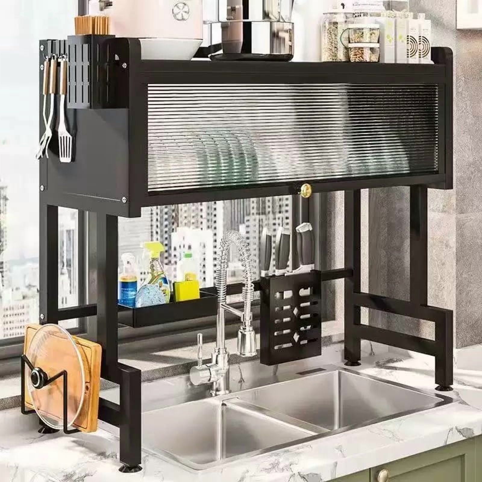 3-Tier Over-Sink Dish Drying Rack (33.5") - Space-Saving for Small ...