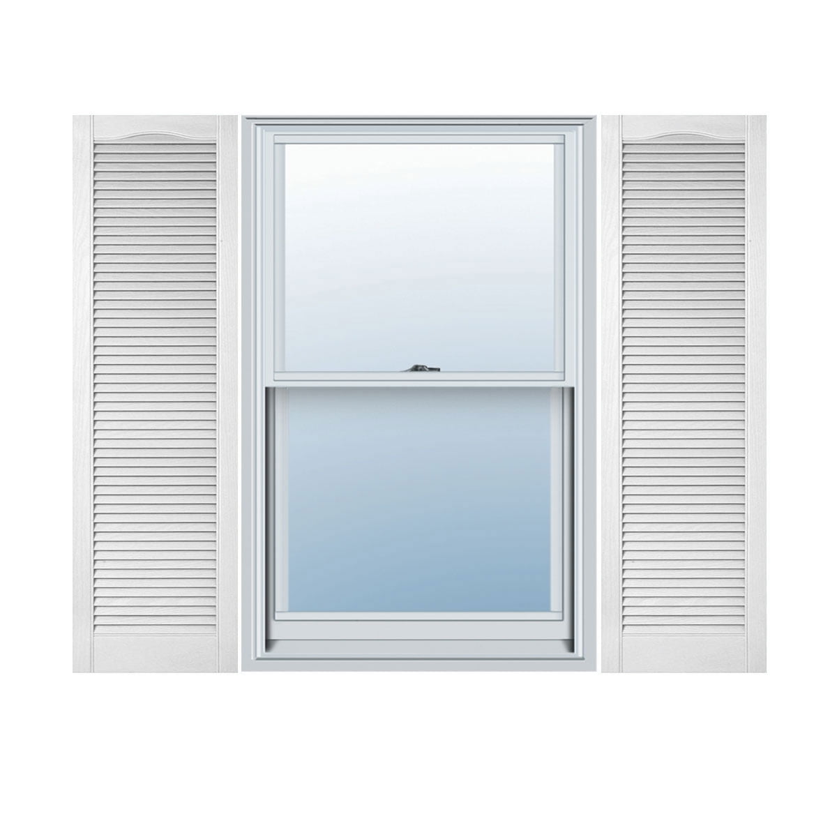 14 1/2"W x 91"H Lifetime Vinyl, Custom Cathedral Top All Louver, Open ...