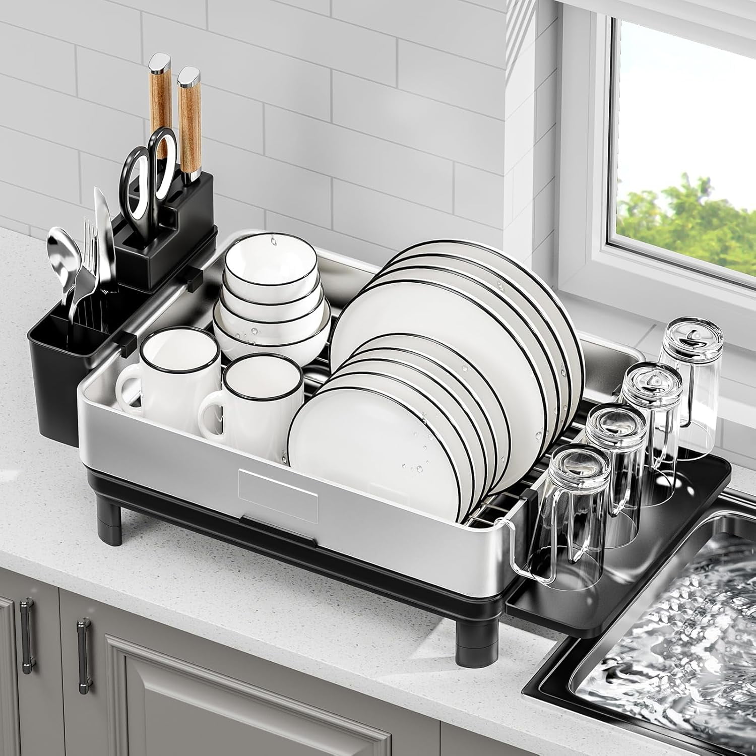 Dish Drying Rack, 304 Stainless Steel Dish Racks for Kitchen Counter ...