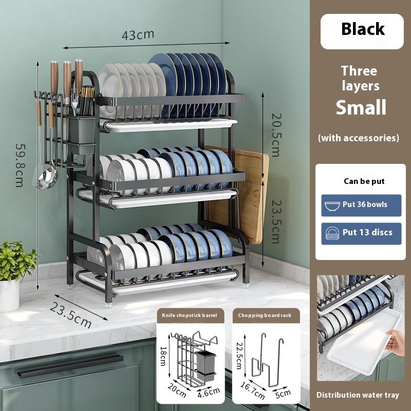 Dish Drying Rack Bowl Racks Large Rust-proof Dish Drainer with Utensil ...