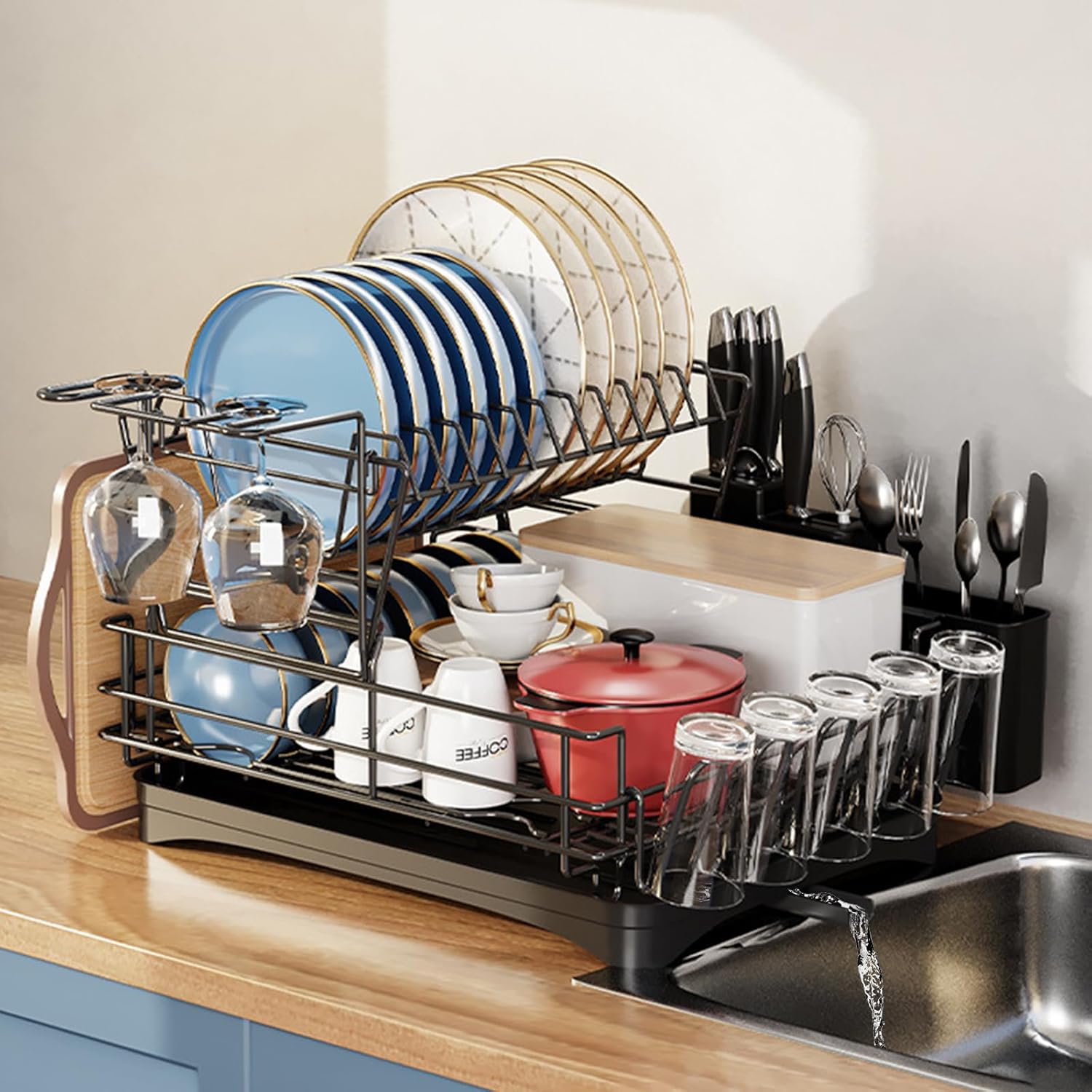 Dish Drying Rack, Counter Drying Rack for Dishes, Metal Kitchen Drying ...