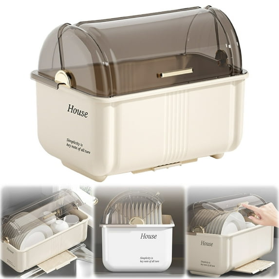 Dish Drying Rack with Cover and Drainboard,Kitchen Sink Organizer for ...