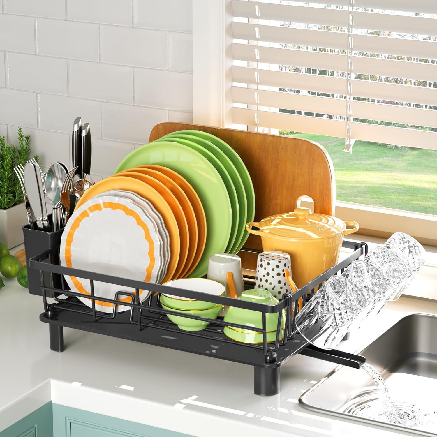 Dish Drying Rack, Dish Racks for Kitchen Counter, Space-Saving ...