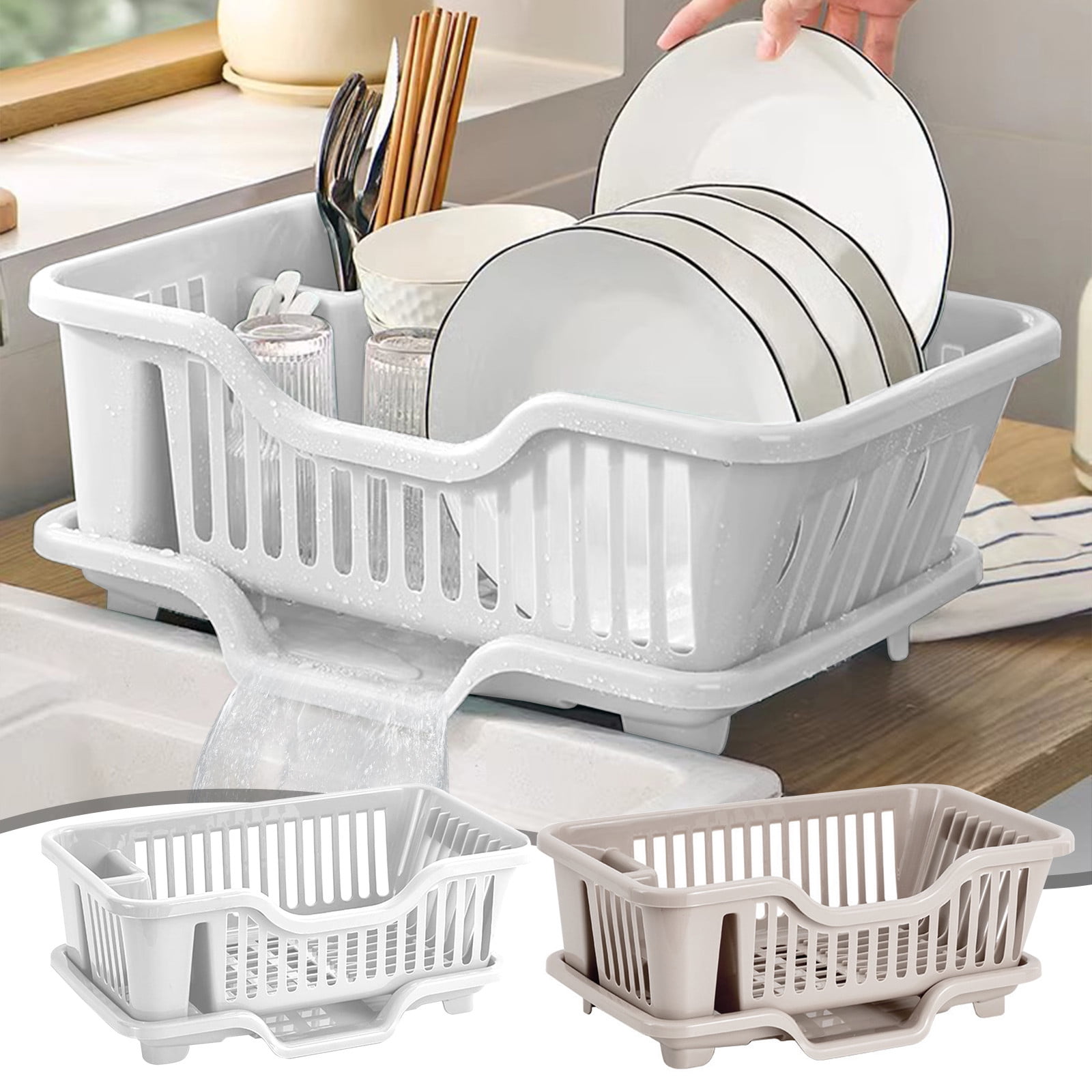 Dish Drying Rack with Drainboard Dish Drainers for Kitchen Counter with ...