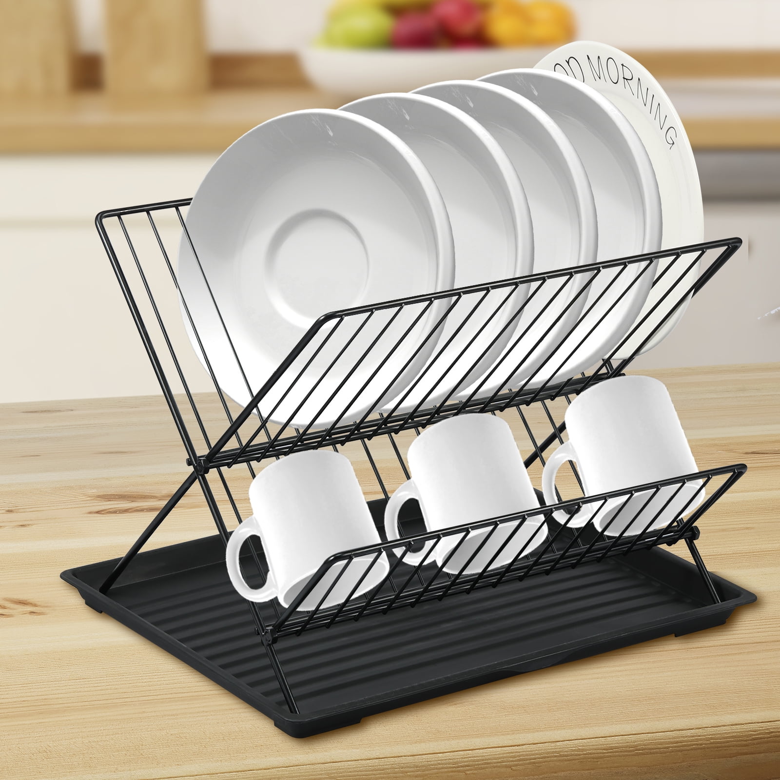 Dish Drying Rack with Drip Collapsible Dish Drying Rack Stainless Steel ...