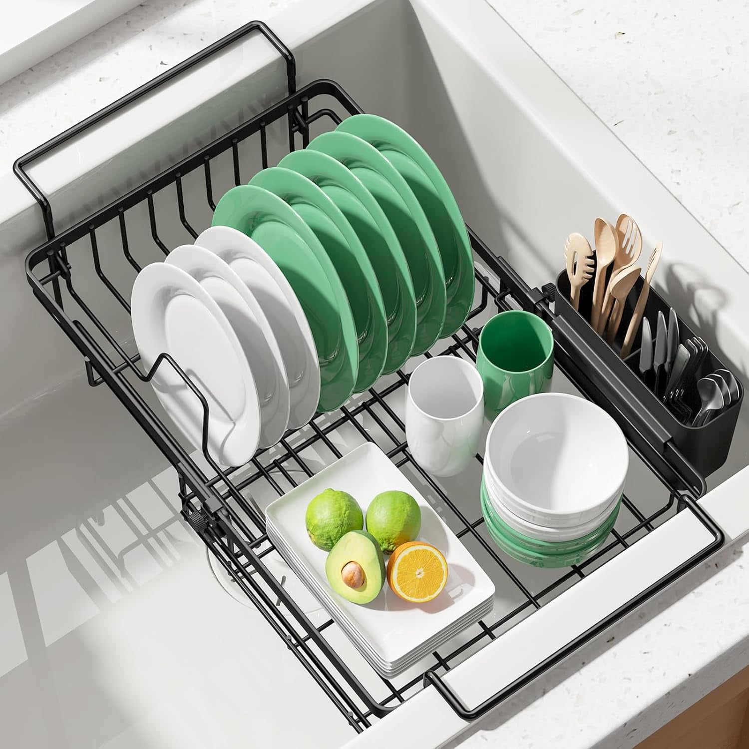 Dish Drying Rack - Expandable in-Sink or Over-Sink Dish Rack for ...