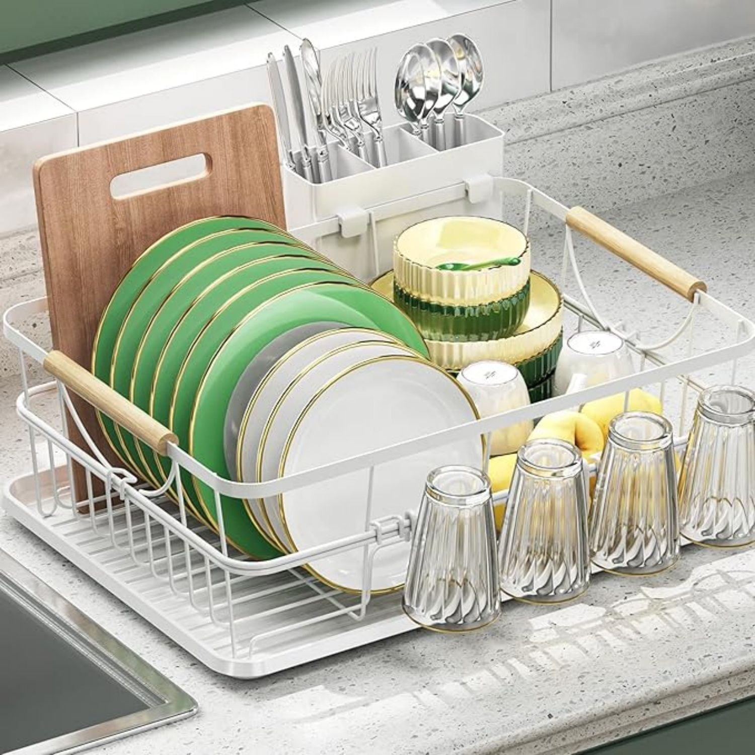 Dish Drying Rack, High-Sided Dish Rack for Kitchen Counter, Dish ...