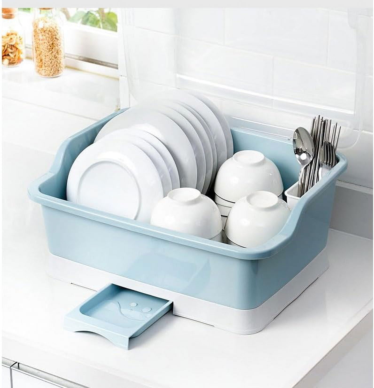 Dish Drying Rack for Kitchen Counter, Bowl and Chopstick Storage Box ...