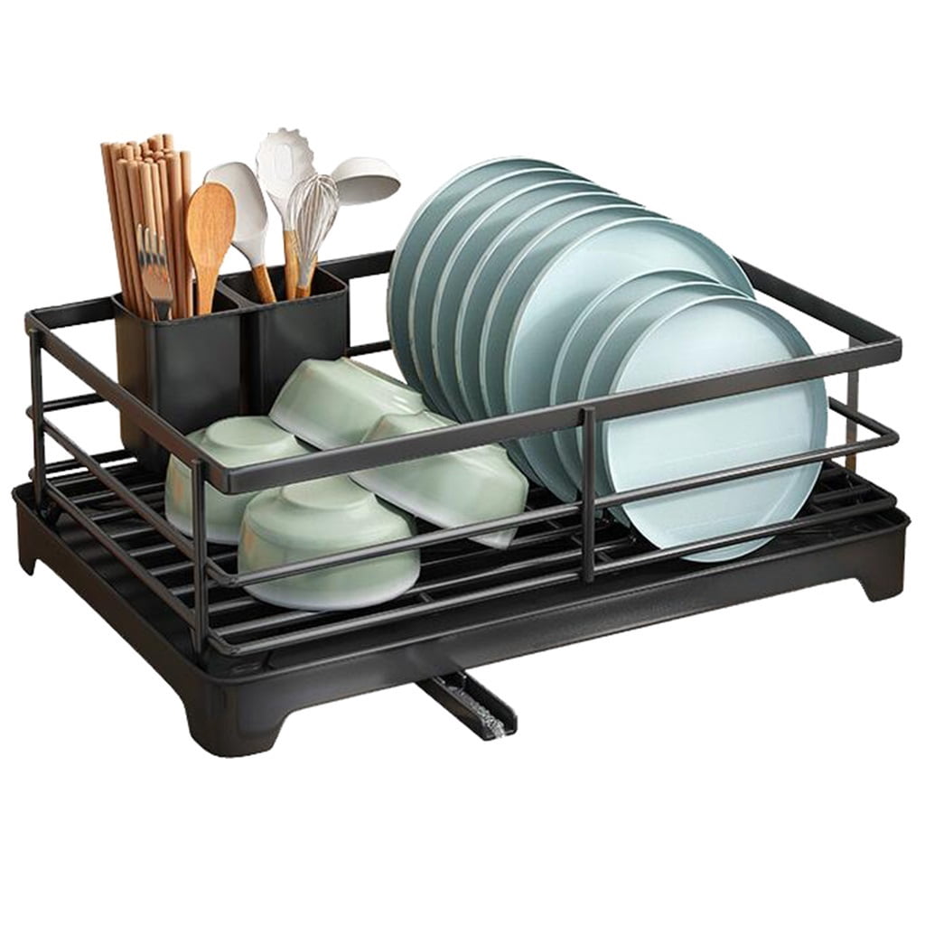 Dish Drying Rack For Kitchen Counter, Dish Drainer Rack With Drainboard ...