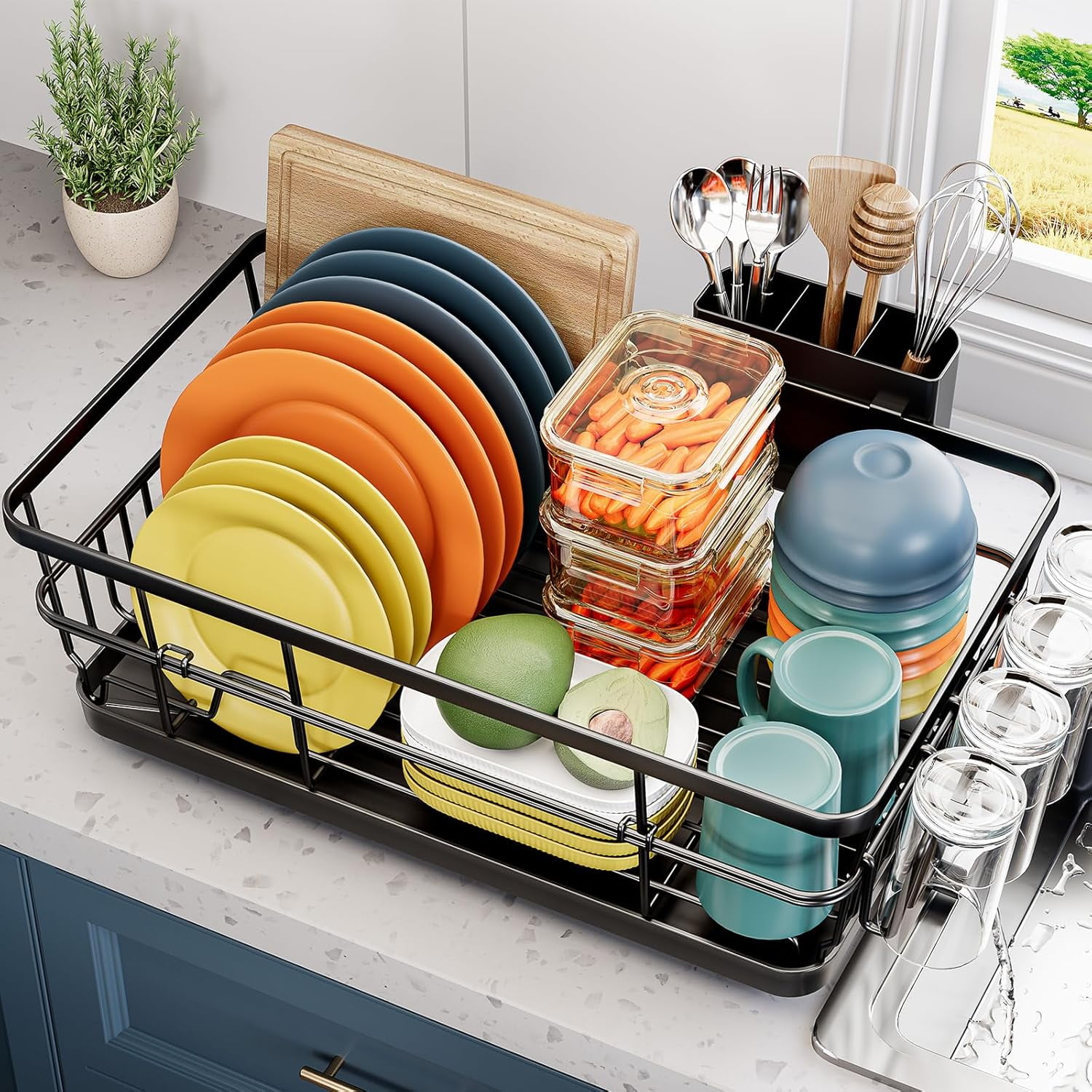 Dish Drying Rack for Kitchen Counter, Large Dish Drying Racks with ...