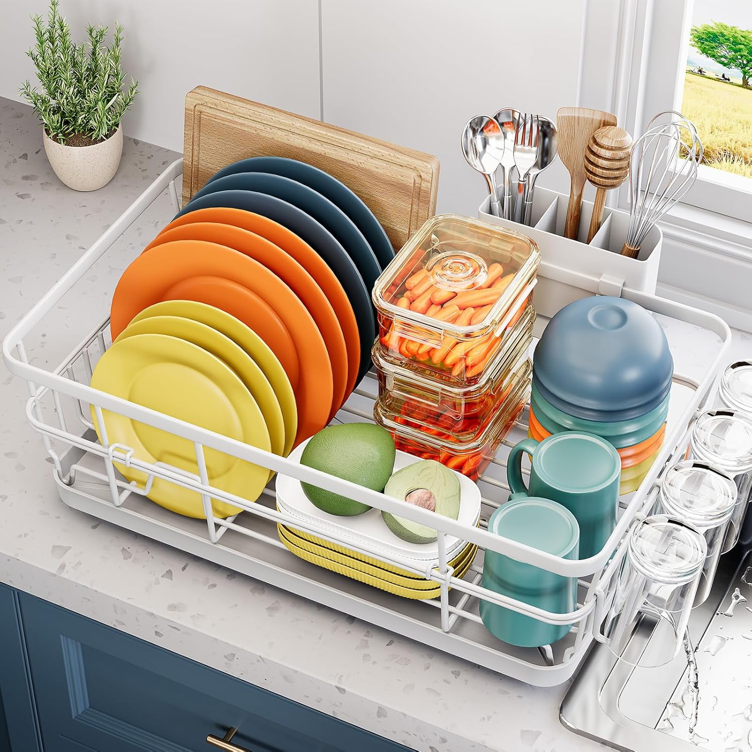 Dish Drying Rack for Kitchen Counter, Large Dish Drying Racks with ...