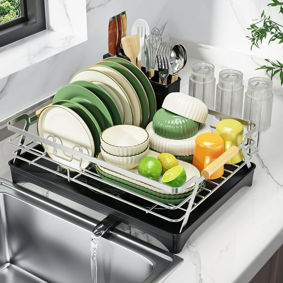 Dish Drying Rack for Kitchen Counter Space-Saving Dish Rack Rustproof ...