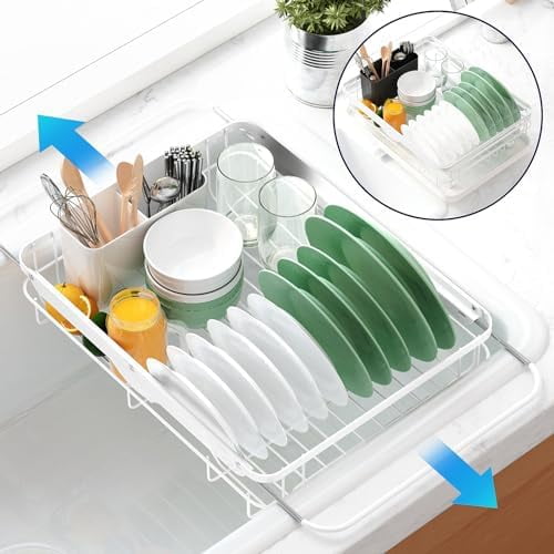 Dish Drying Rack for Kitchen Counter, Stainless Steel Sink Organization ...