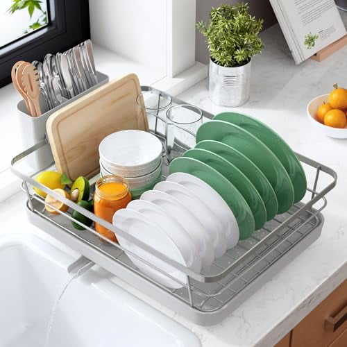 Dish Drying Rack for Kitchen Counter, Stainless Steel Sink Organization ...