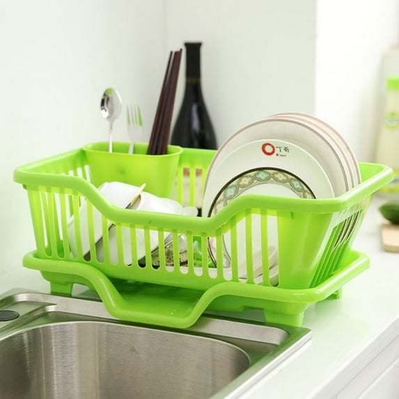 Dish Drying Rack Kitchen Utensils Drainer Rack with Drain Board ...