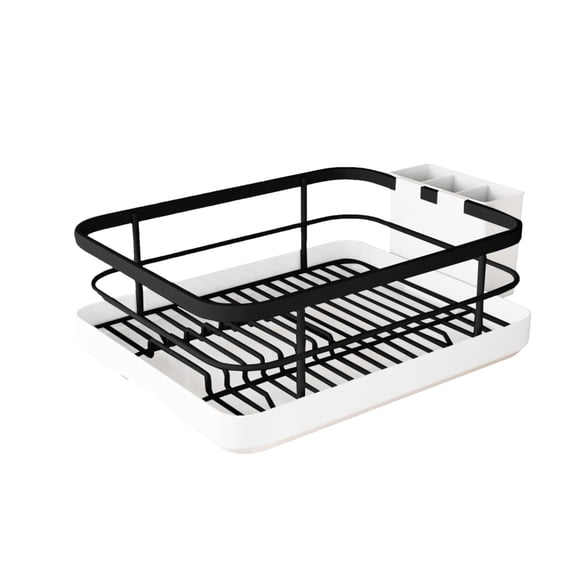 Dish Drying Rack Large Capacity Kitchen Drainer with Utensil Holder ...