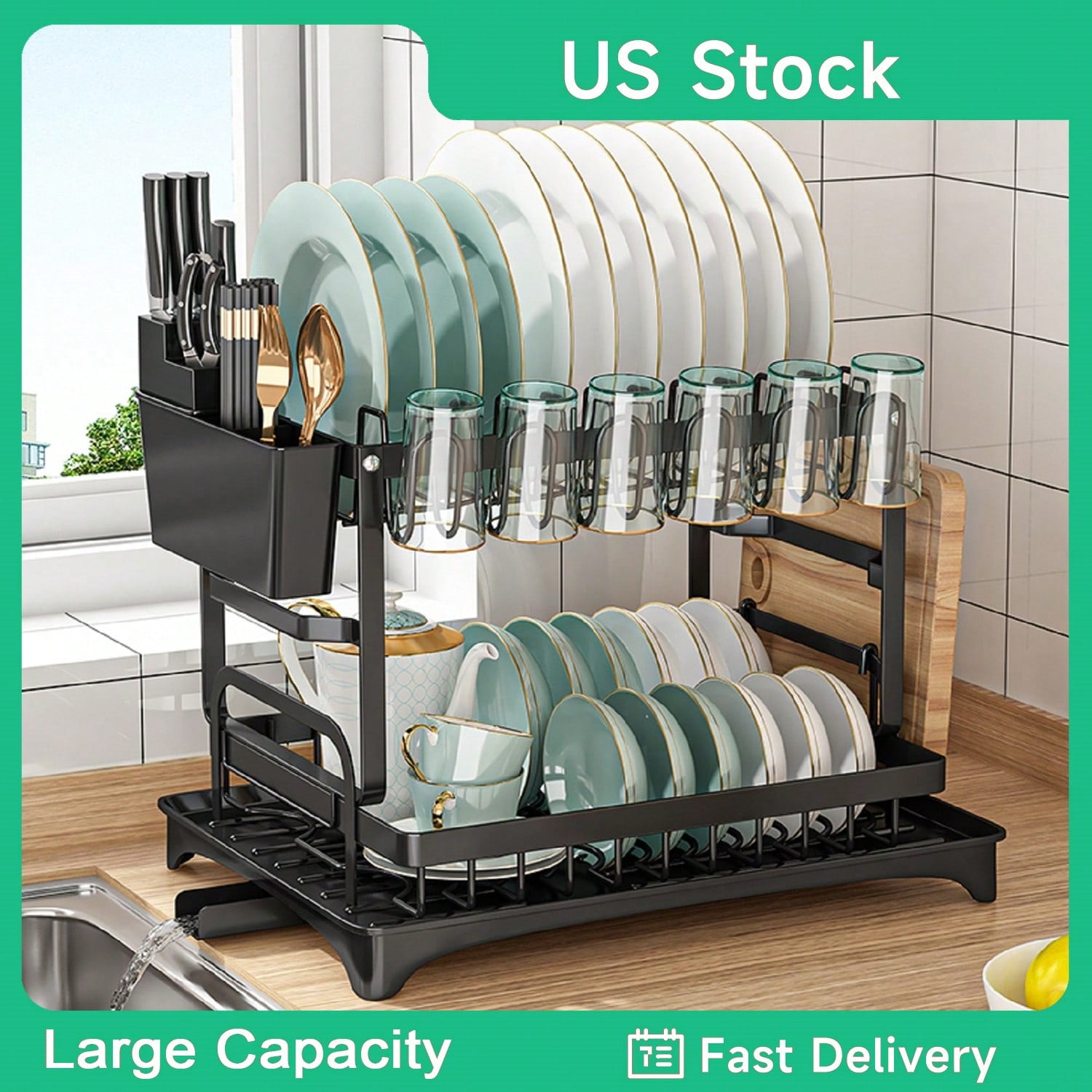 Dish Drying Rack, Multifunctional Dish Rack, Rustproof Kitchen Dish ...